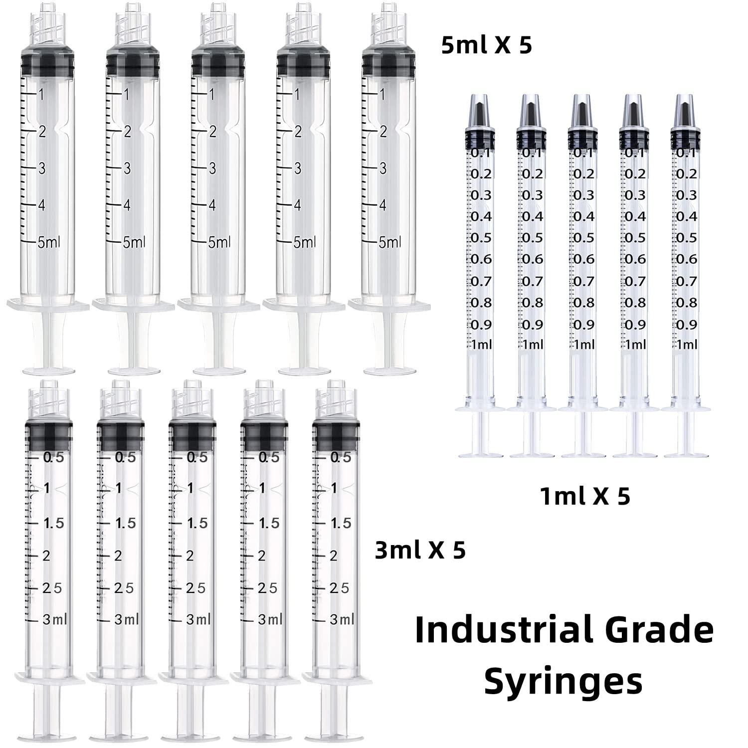 15 Pack Syringes with Blunt Tip Needles and Caps - Ideal for Lip Gloss ...