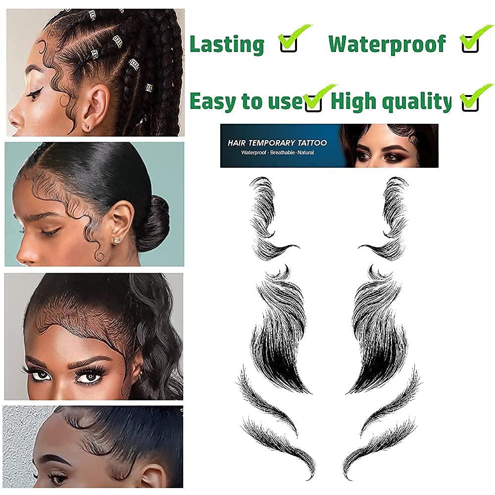 20 Sheets Baby Hair Tattoo Stickers - Waterproof & Lasting Hairline ...