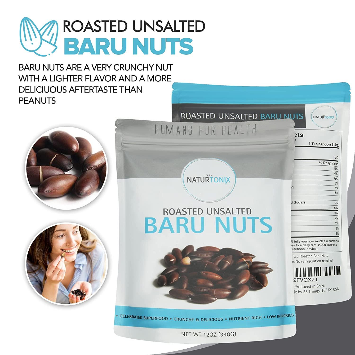 Organic Baru Nuts: 12oz Resealable Bag | Roasted, Unsalted, Non-GMO ...
