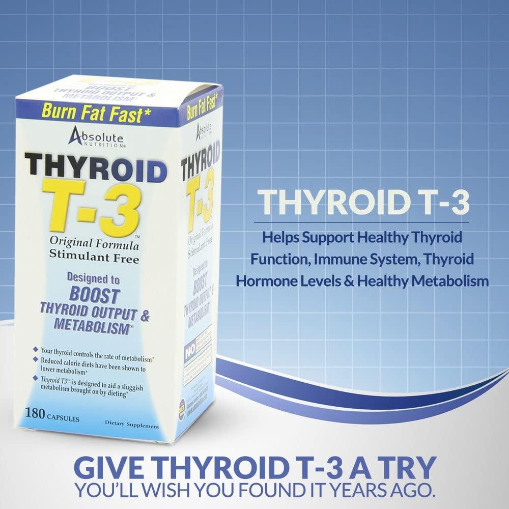 Absolute Nutrition Thyroid T-3 Radical Metabolic Booster - 180 Capsules ...