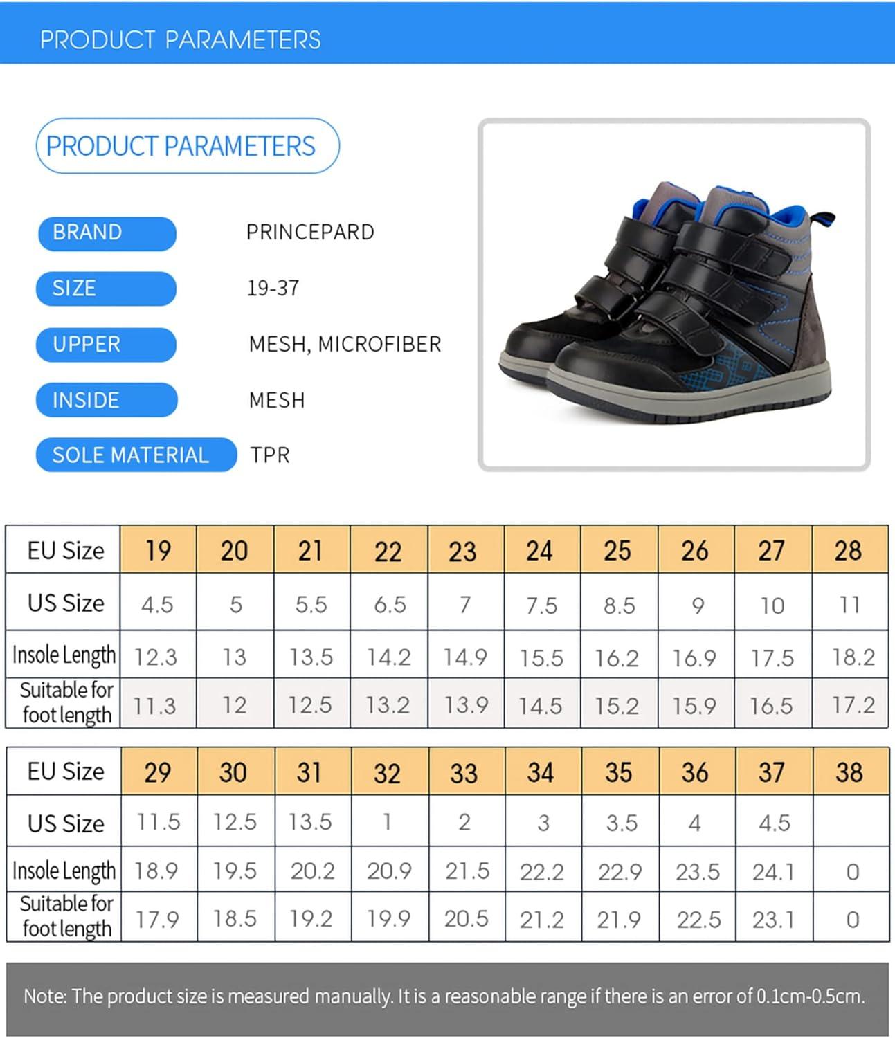 Princepard Kids Orthopedic High Top Boots | Arch & Ankle Support ...