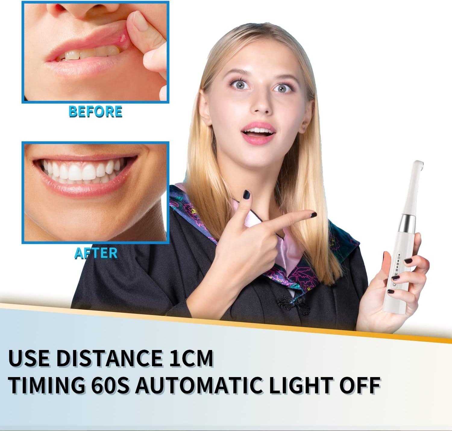 Portable Dual-Wavelength Red Light Therapy Device for Lip Herpes & Oral ...