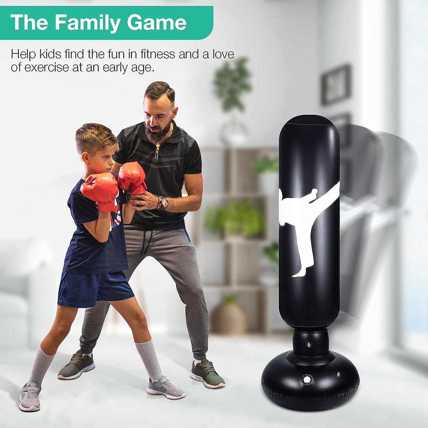 Inflatable Kids Punching Bag 160cm - Freestanding Boxing Equipment with ...