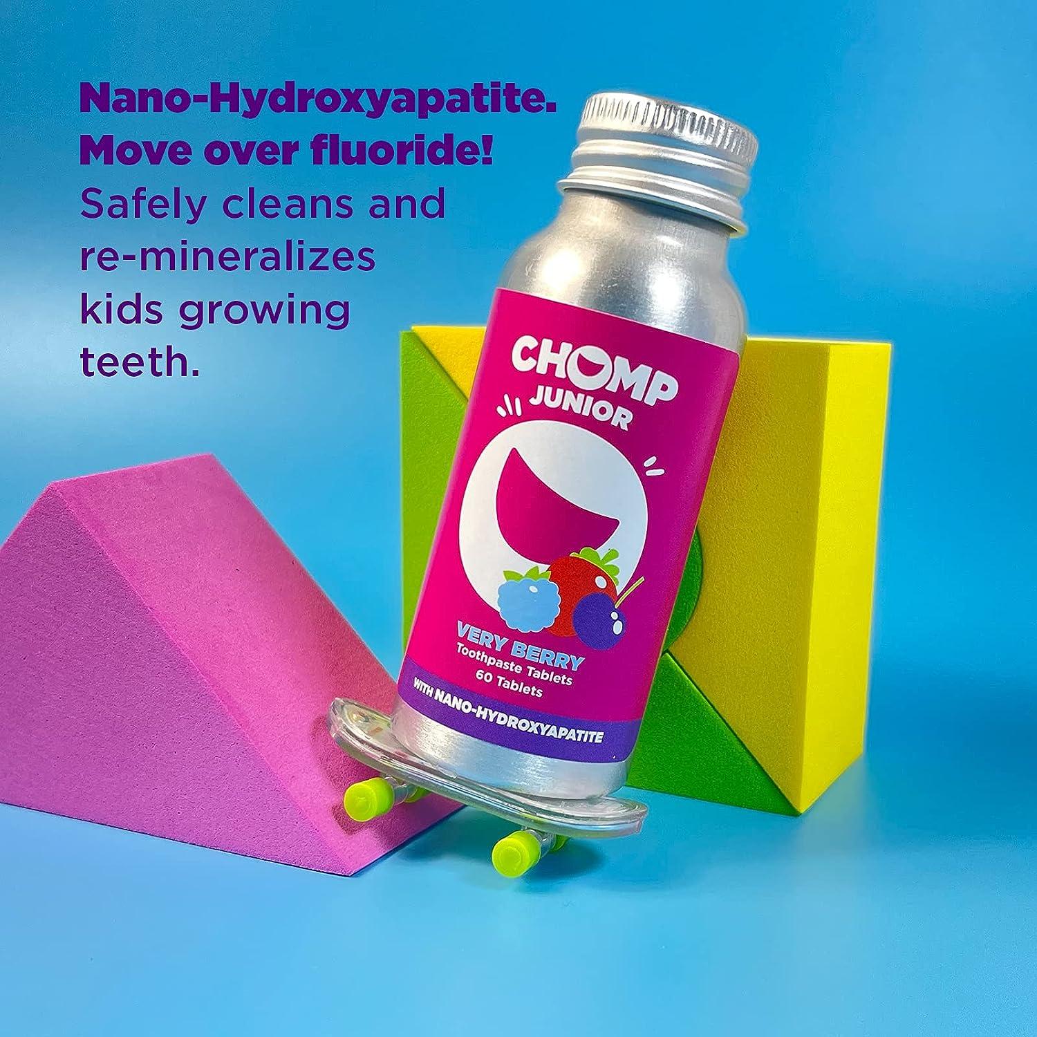 Chomp Junior Very Berry Toothpaste Tablets with Nano Hydroxyapatite ...