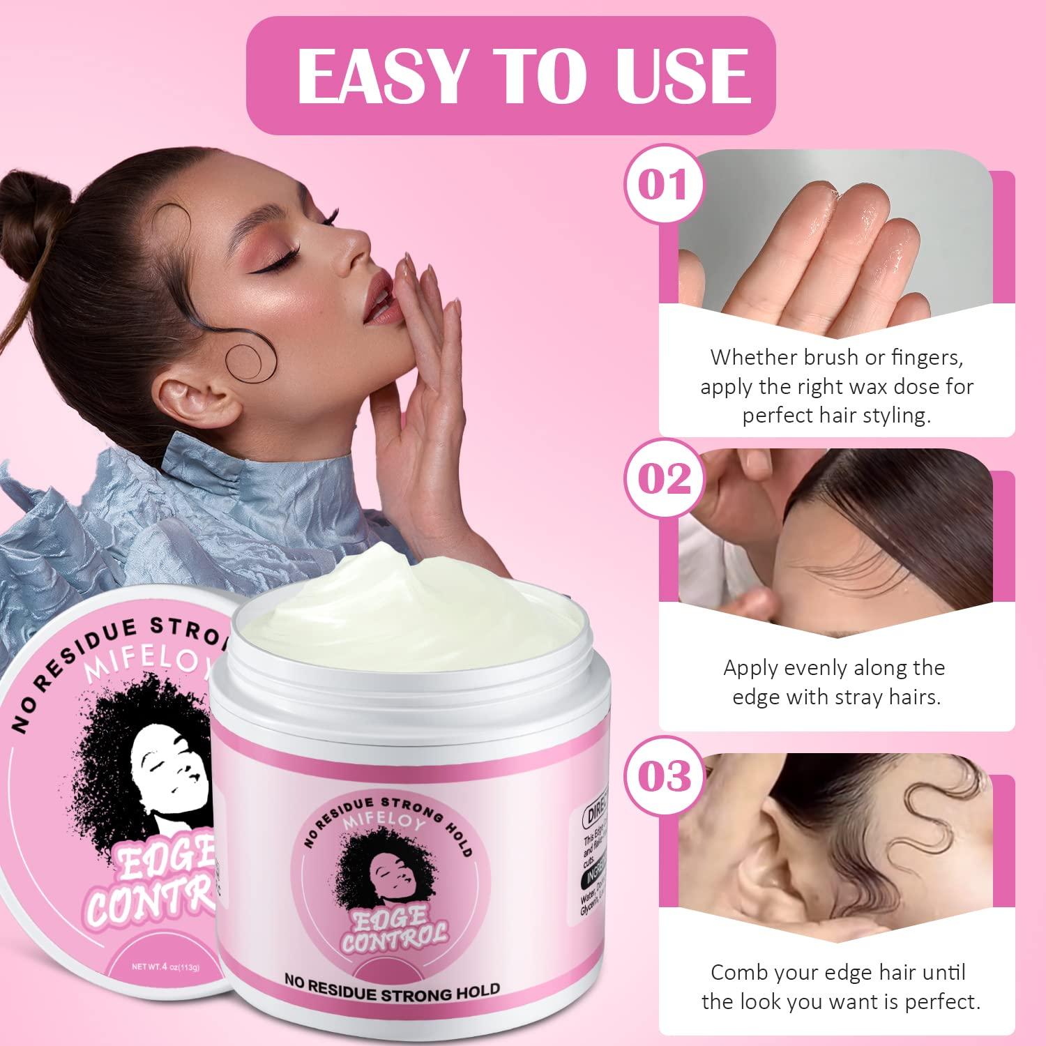 Edge Control Wax 4 oz - Women's Hair Pomade for Smoothing Flyaways and ...