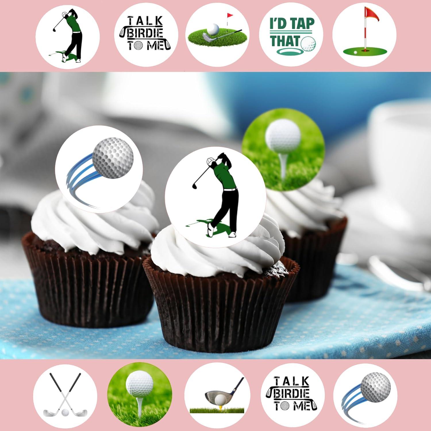 20 x Pre-Cut Golf Golfing Sport Edible Wafer Cupcake Toppers Cake ...