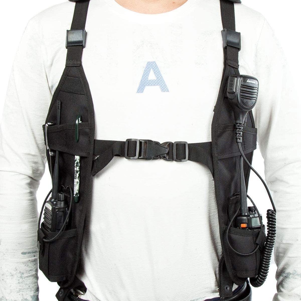 LUITON Radio Shoulder Harness Holster - Black, Universal Chest Holder ...