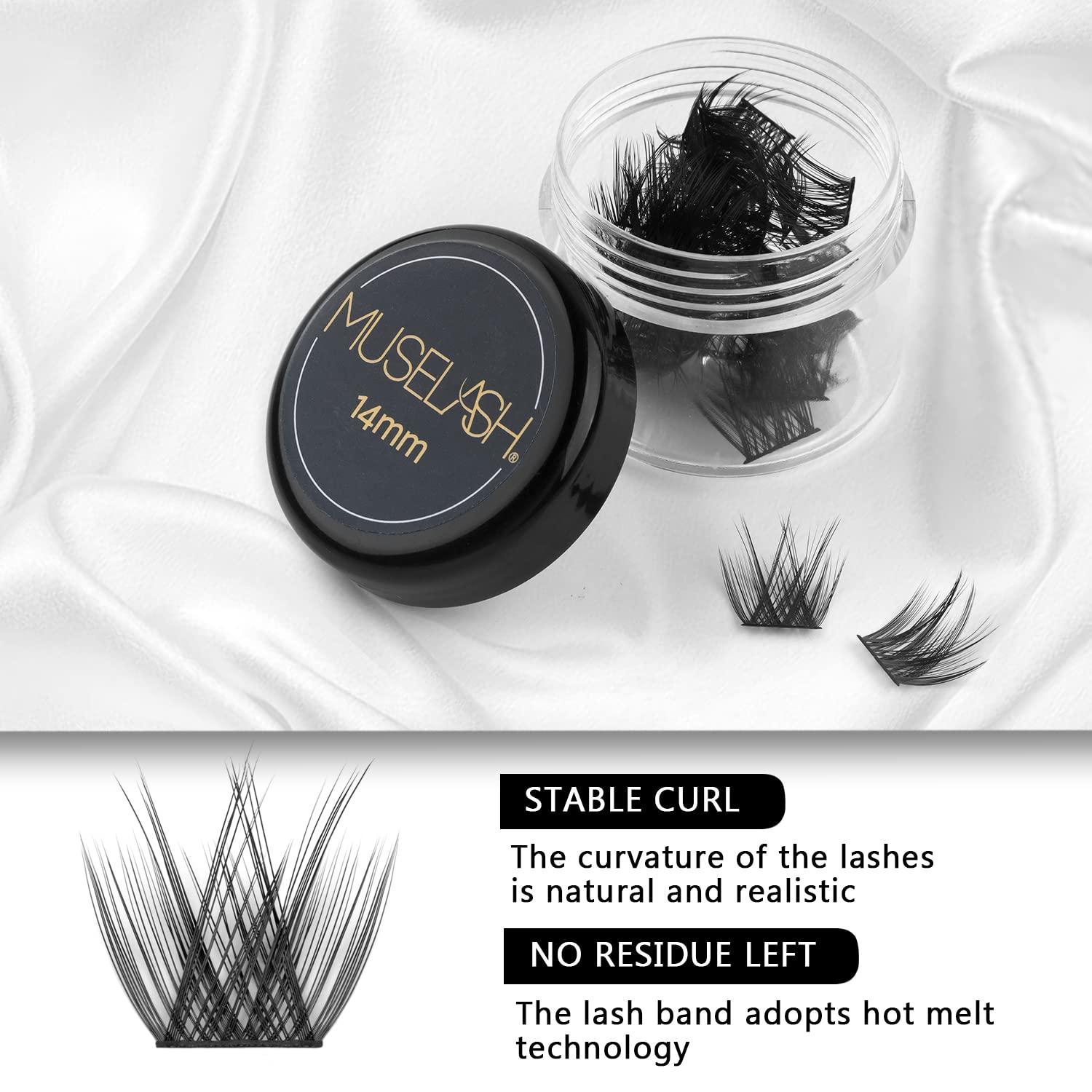 48 Clusters DIY Eyelash Extensions - MUSELASH 10mm Soft Fluffy C Curl ...