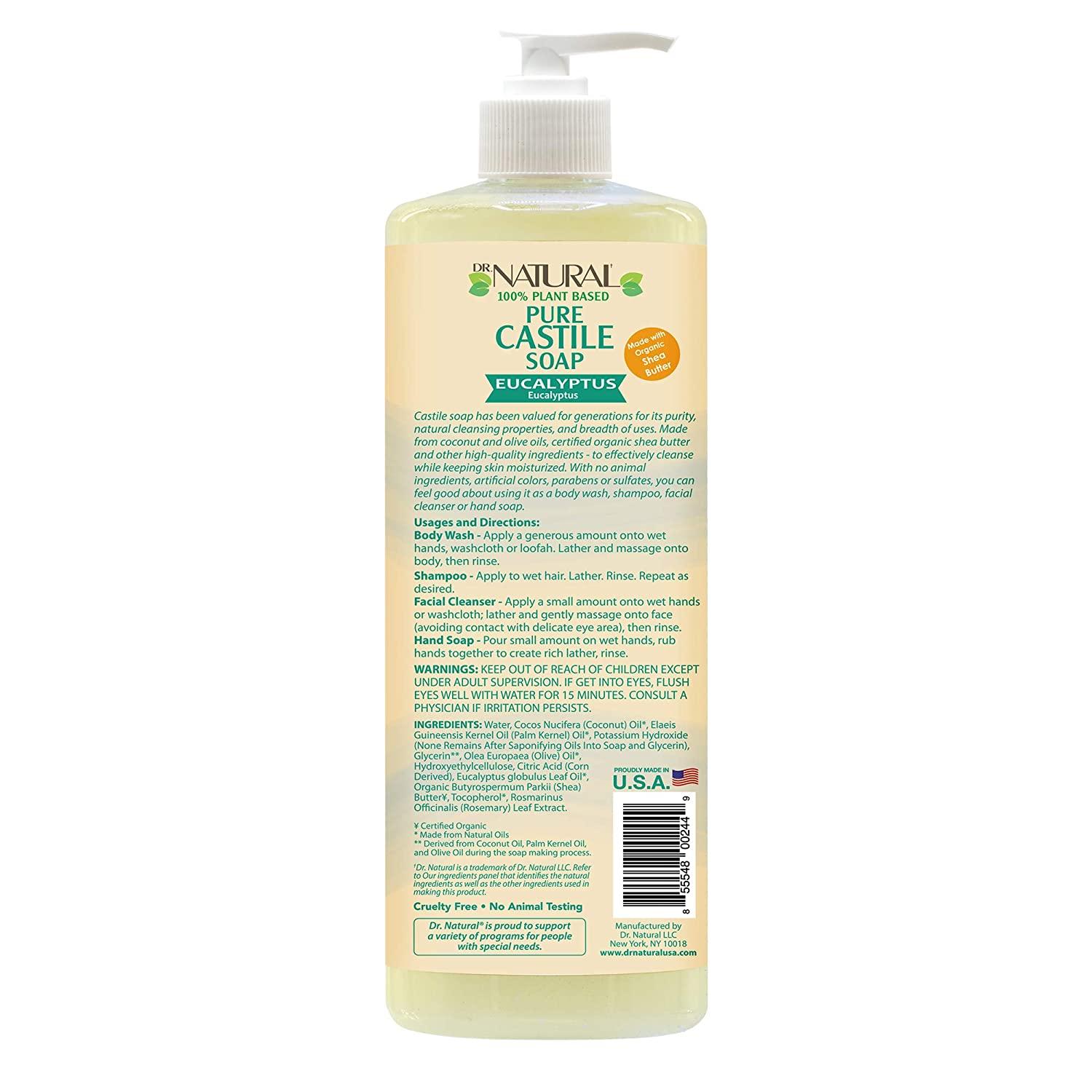 Dr. Natural Pure Castile Liquid Soap (Eucalyptus, 32oz 2-pack) - Ultra ...
