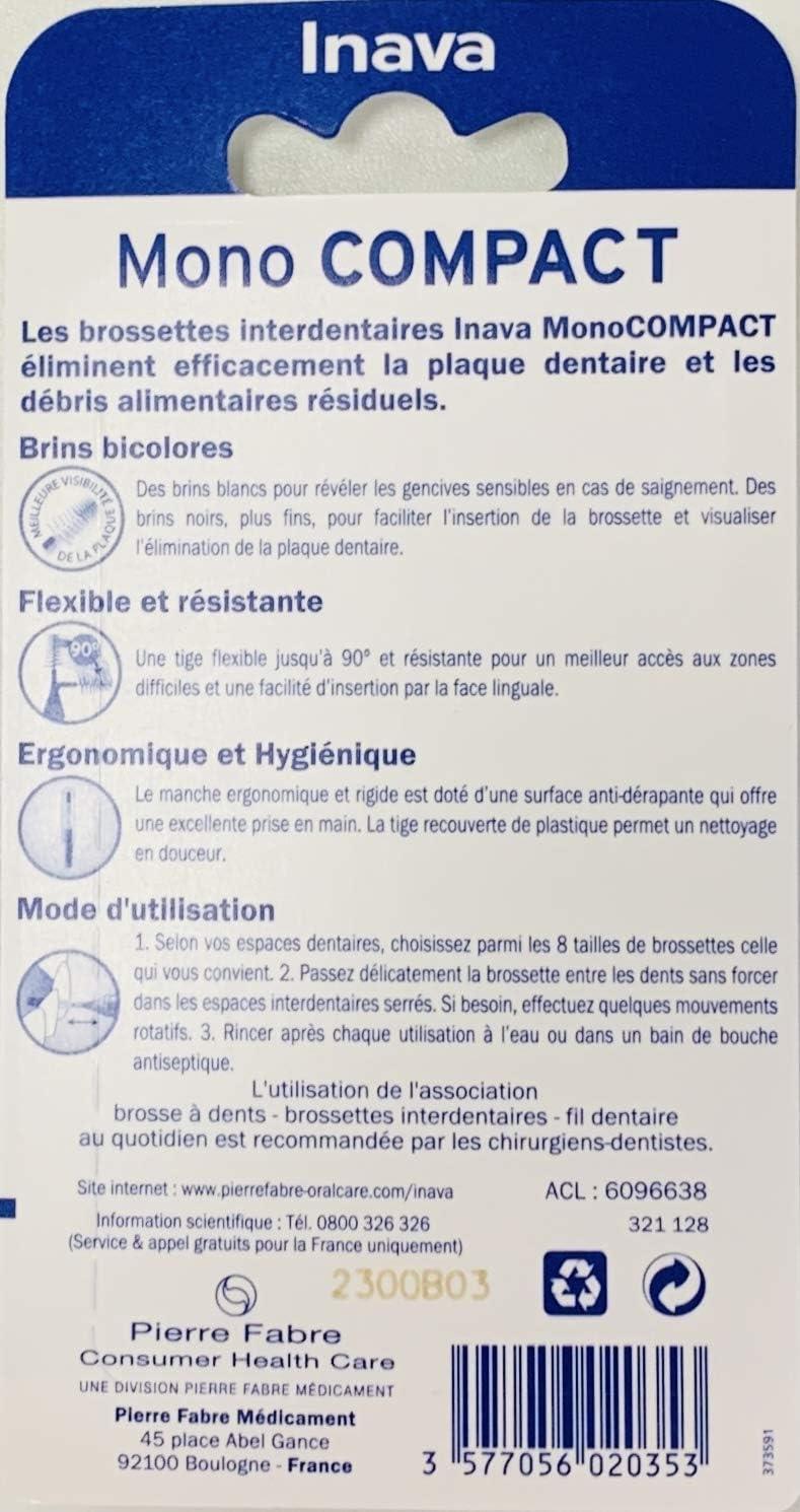 Inava Mono Compact Interdental Brush - Large Red (1.5 mm) - 8 Pieces ...