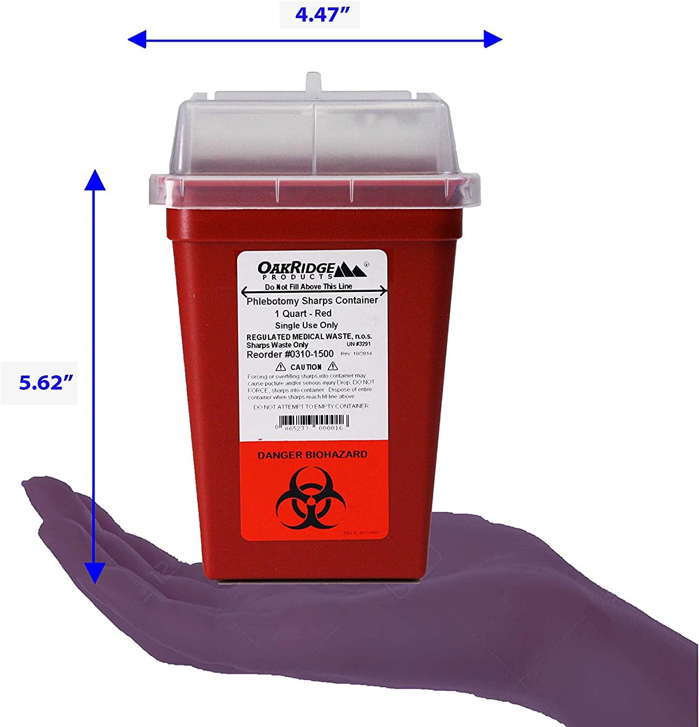 OakRidge Products 1 Quart Size (Pack of 10) Sharps Disposal Container ...