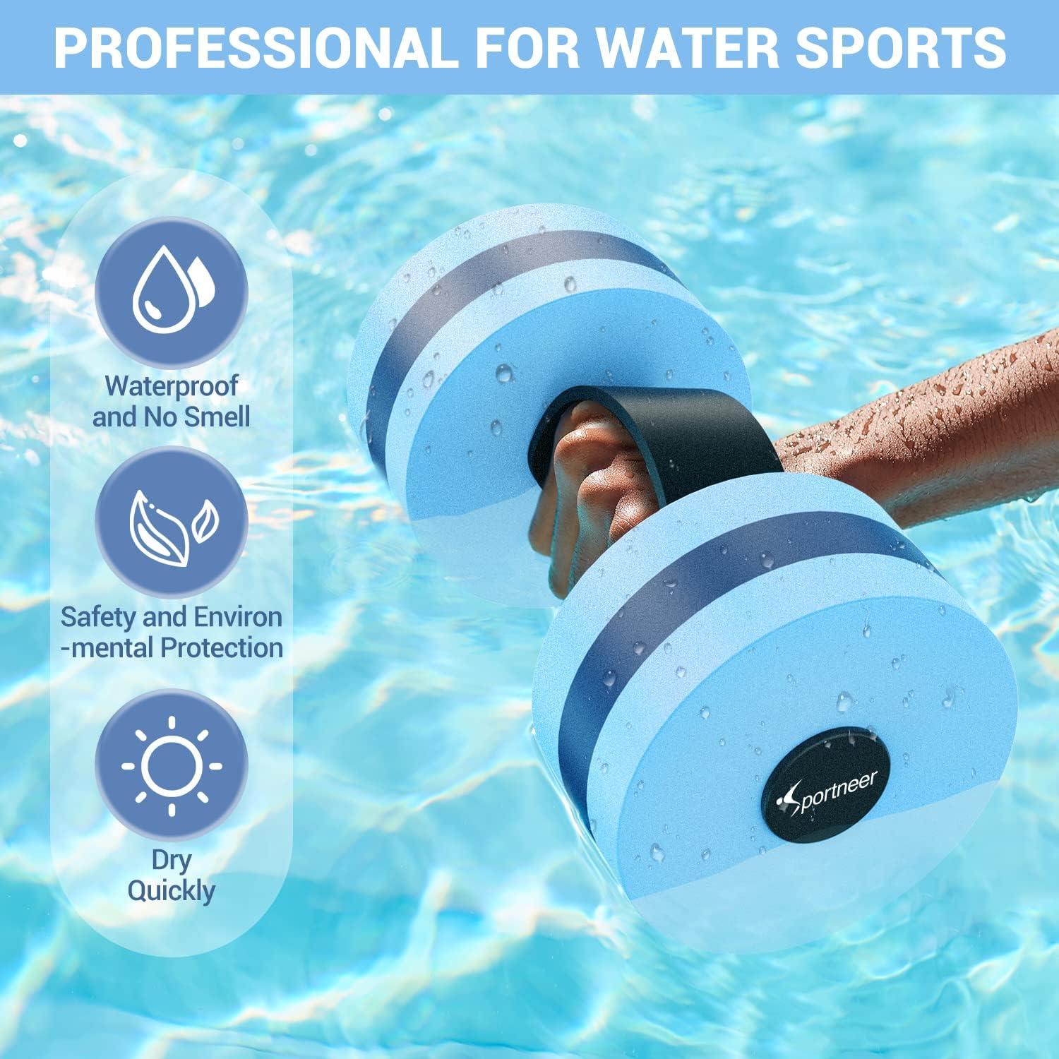 Sportneer Water Weights Aquatic Exercise Dumbbells Set - Blue | EVA ...