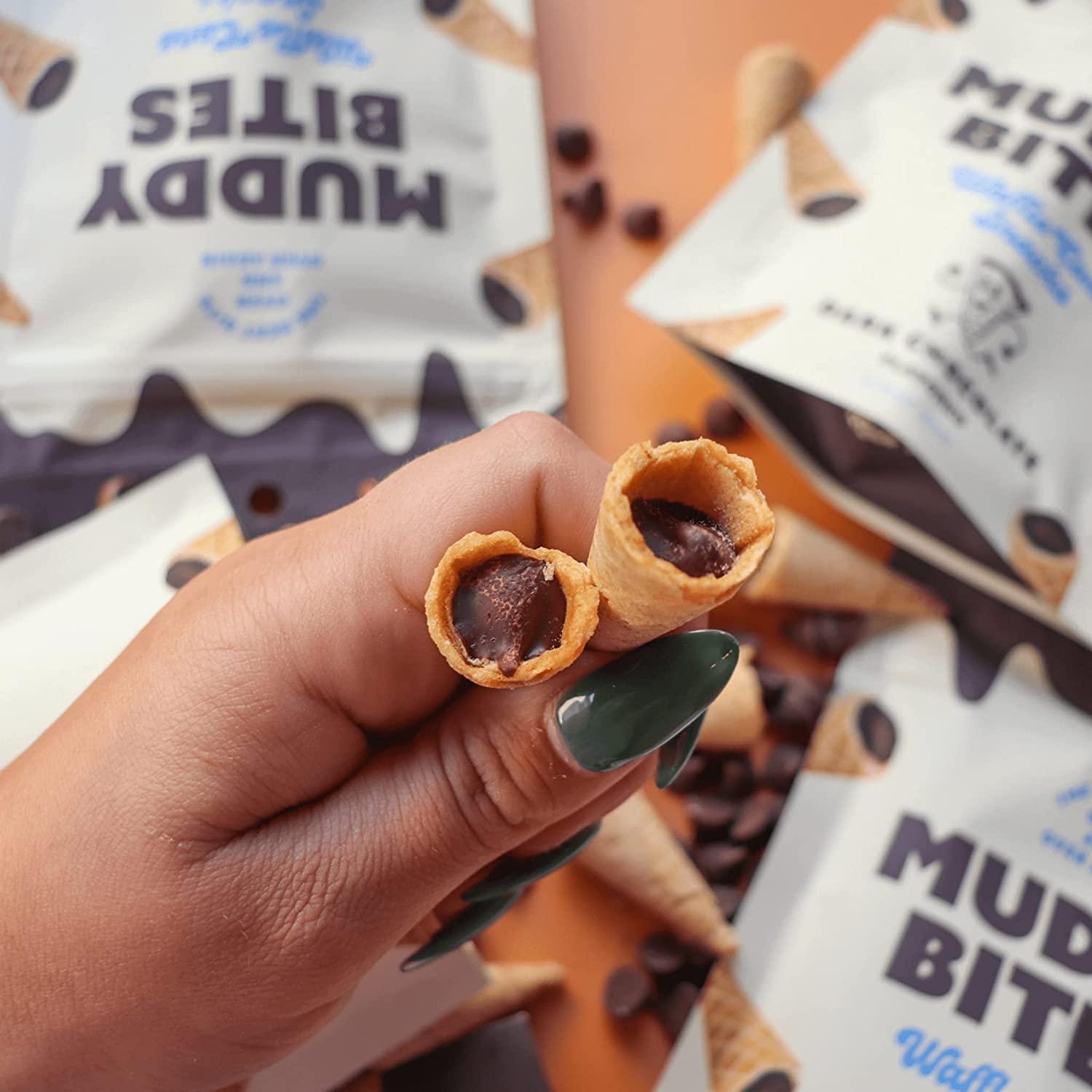Muddy Bites Dark Chocolate Filled Waffle Cone Snacks - 5 Bags | Buy Now ...