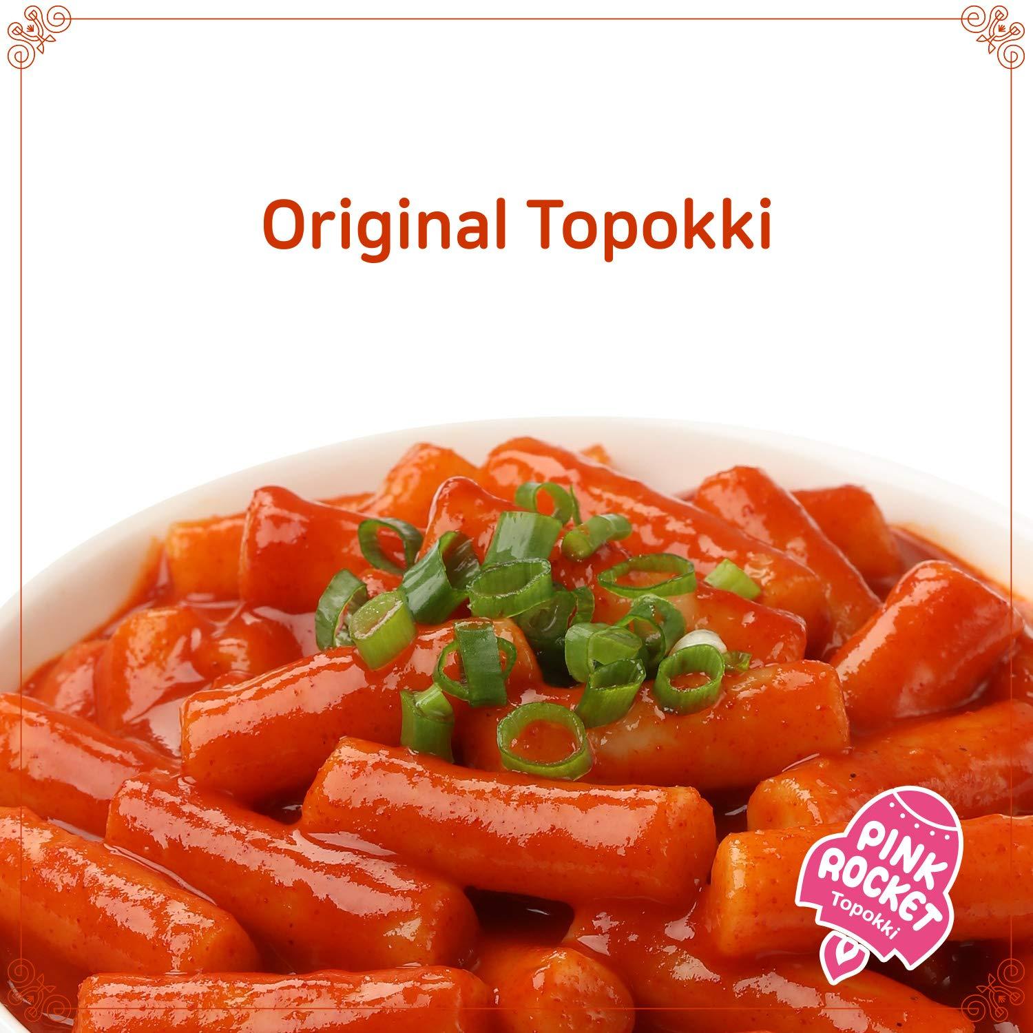 Korean Tteokbokki Pink Rocket Original Spicy Rice Cake Pack of 2 (4 ...