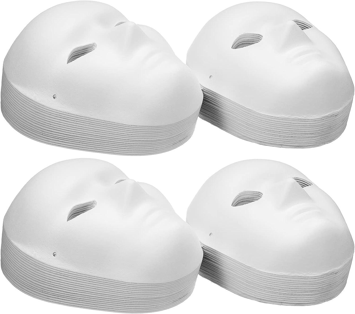 DIY Full Face Masks - 36 Pieces Paintable Paper Masquerade Mask for ...