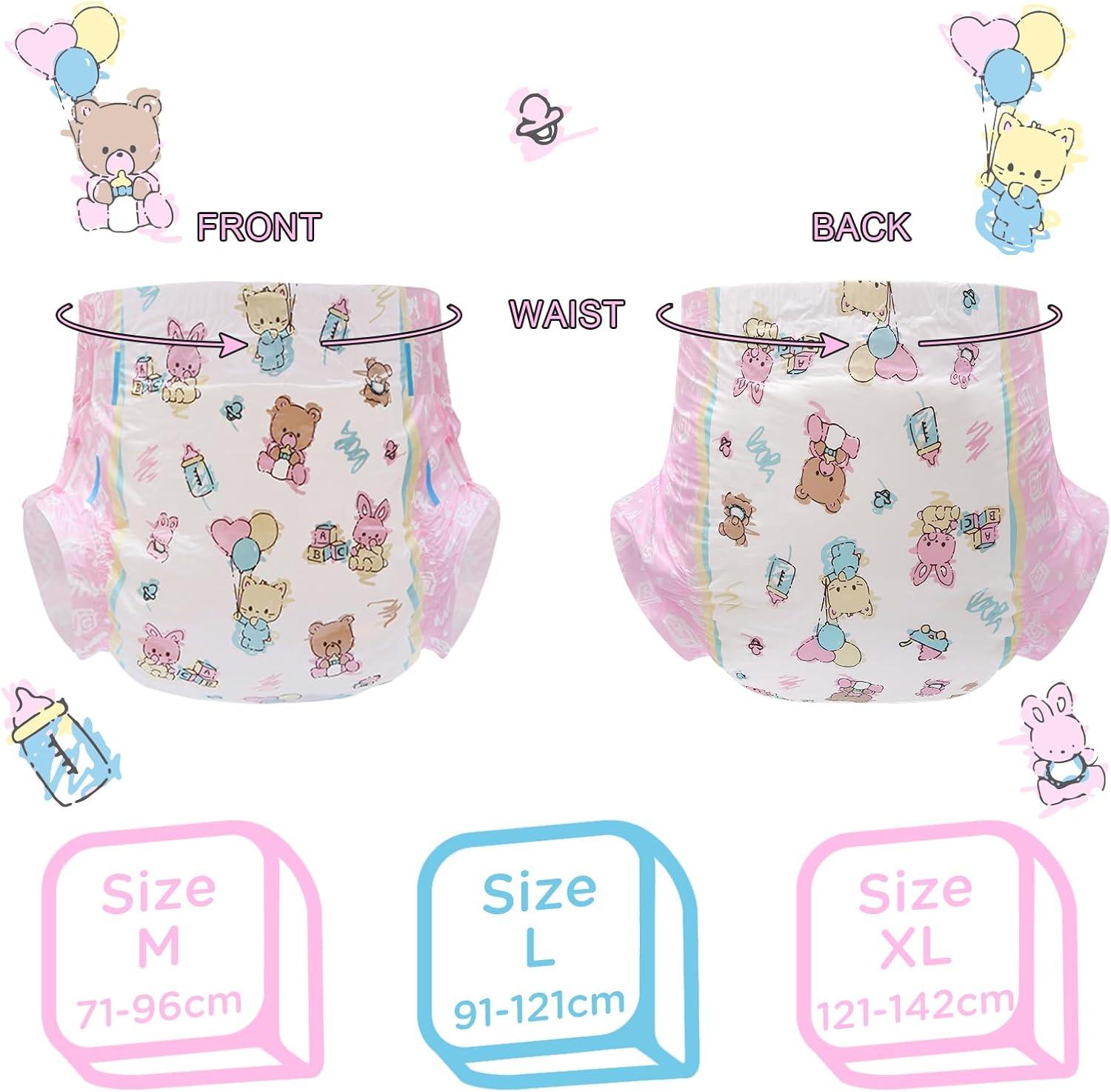 LittleForBig Printed Adult Brief Diapers - ABDL Baby Cuties 2 Pack in ...