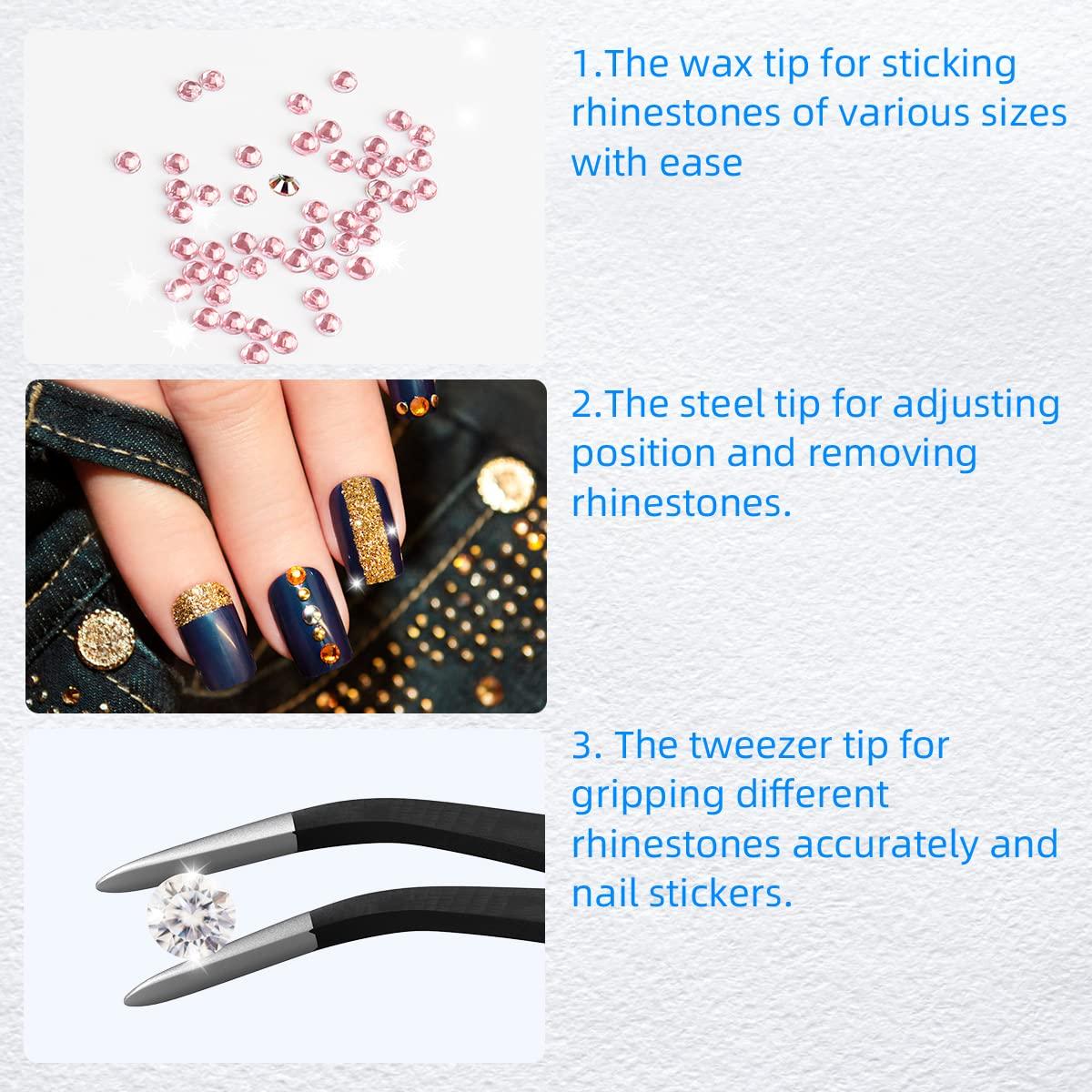 Rhinestone Picker Wax Pencil Set - Dual-End Dotting Pen Tool for ...