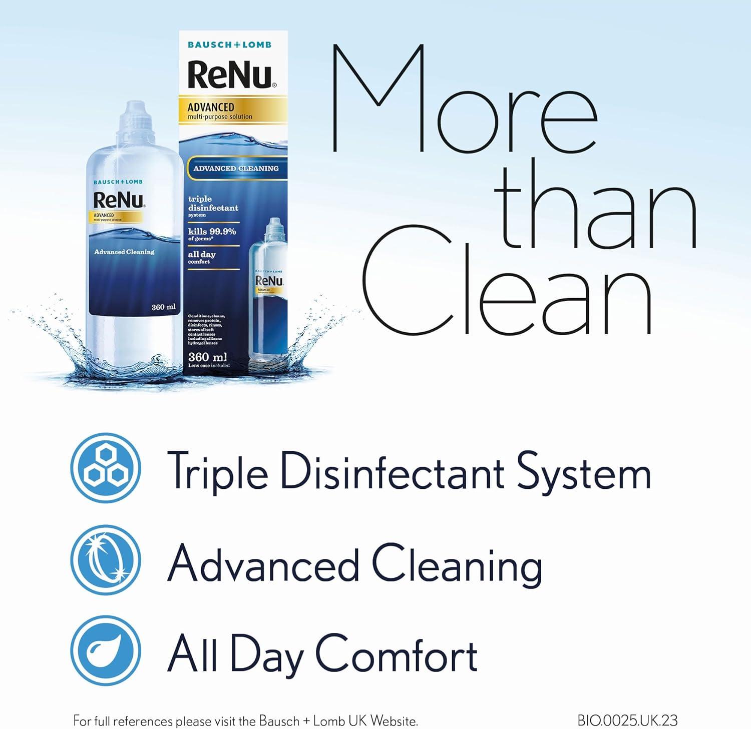 ReNu Advanced Multi Purpose Contact Lens Solution More Than Clean For ...