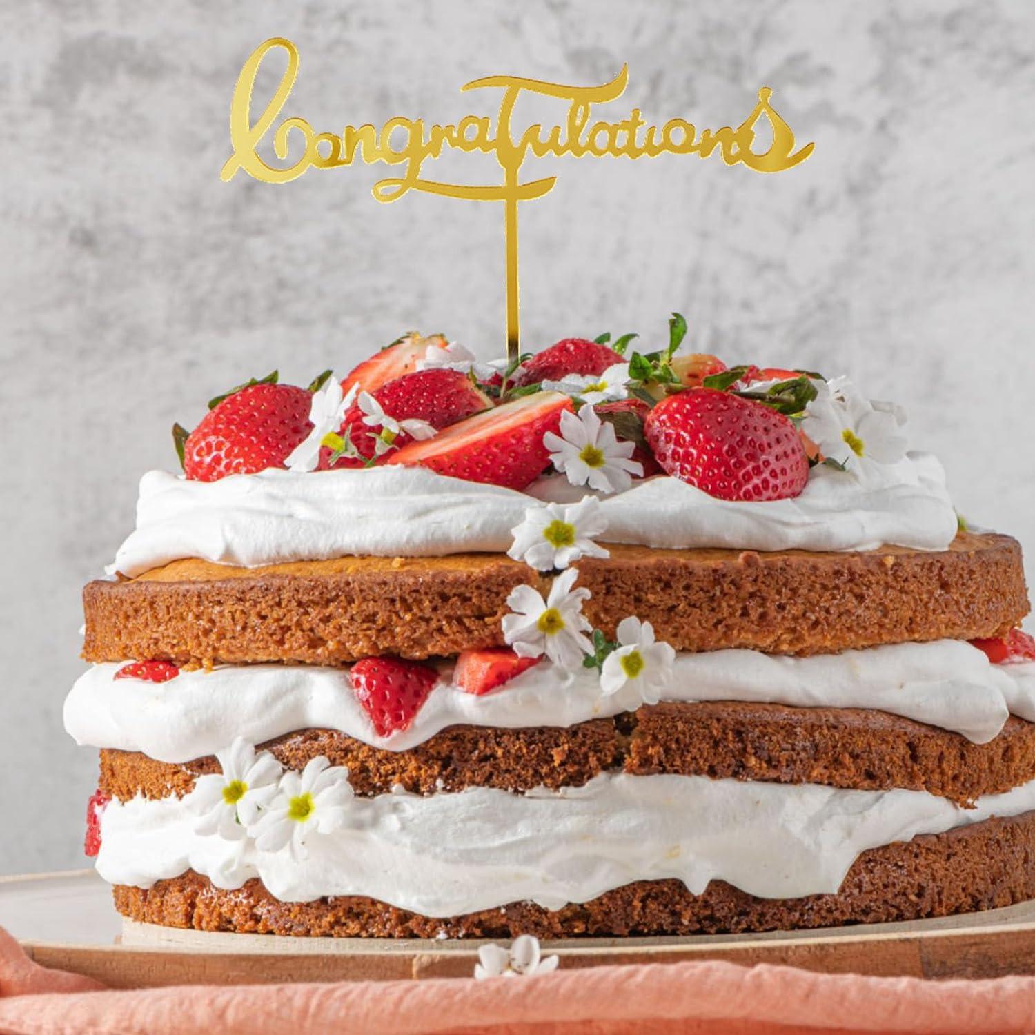 ALEGRE Graduation Cake Decoration Gold Graduation Cake Topper Pack of 8 ...