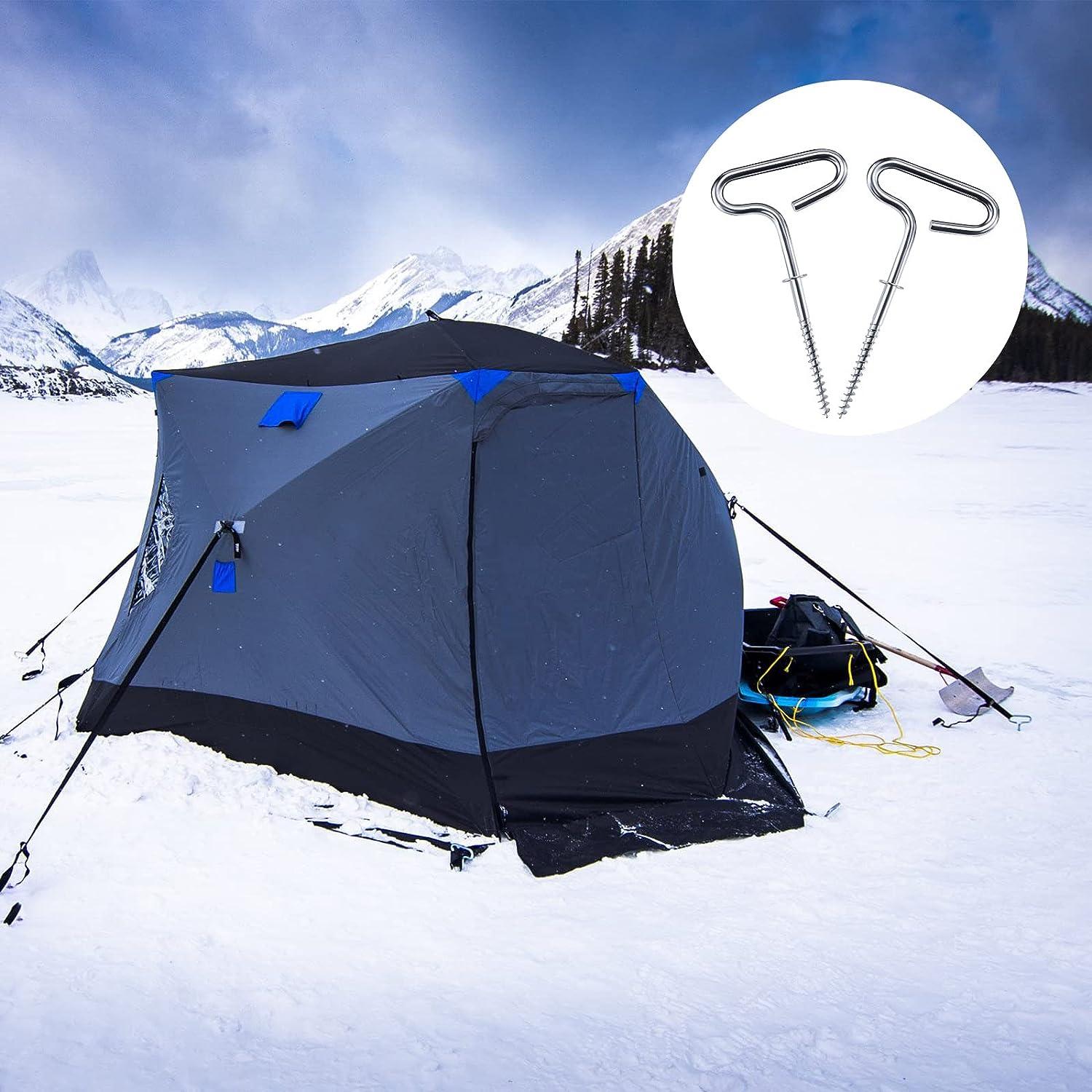 Fabbay 10 Pcs Ice Anchor Kit - Ice Fishing Shelter Accessories for ...