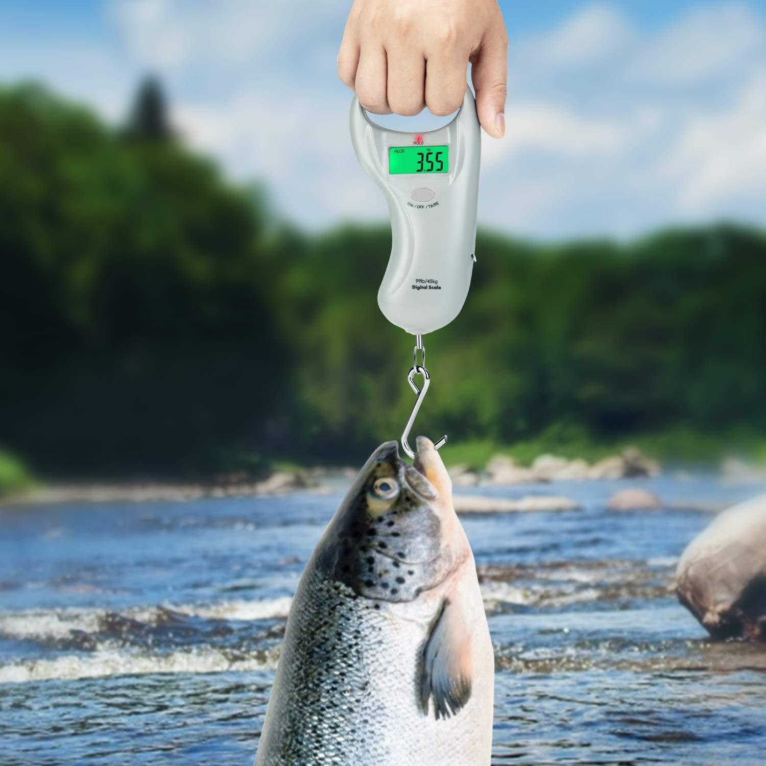 Digital Fish Scale Hanging Scale | 110 lb/50 kg Portable Postal Scale ...