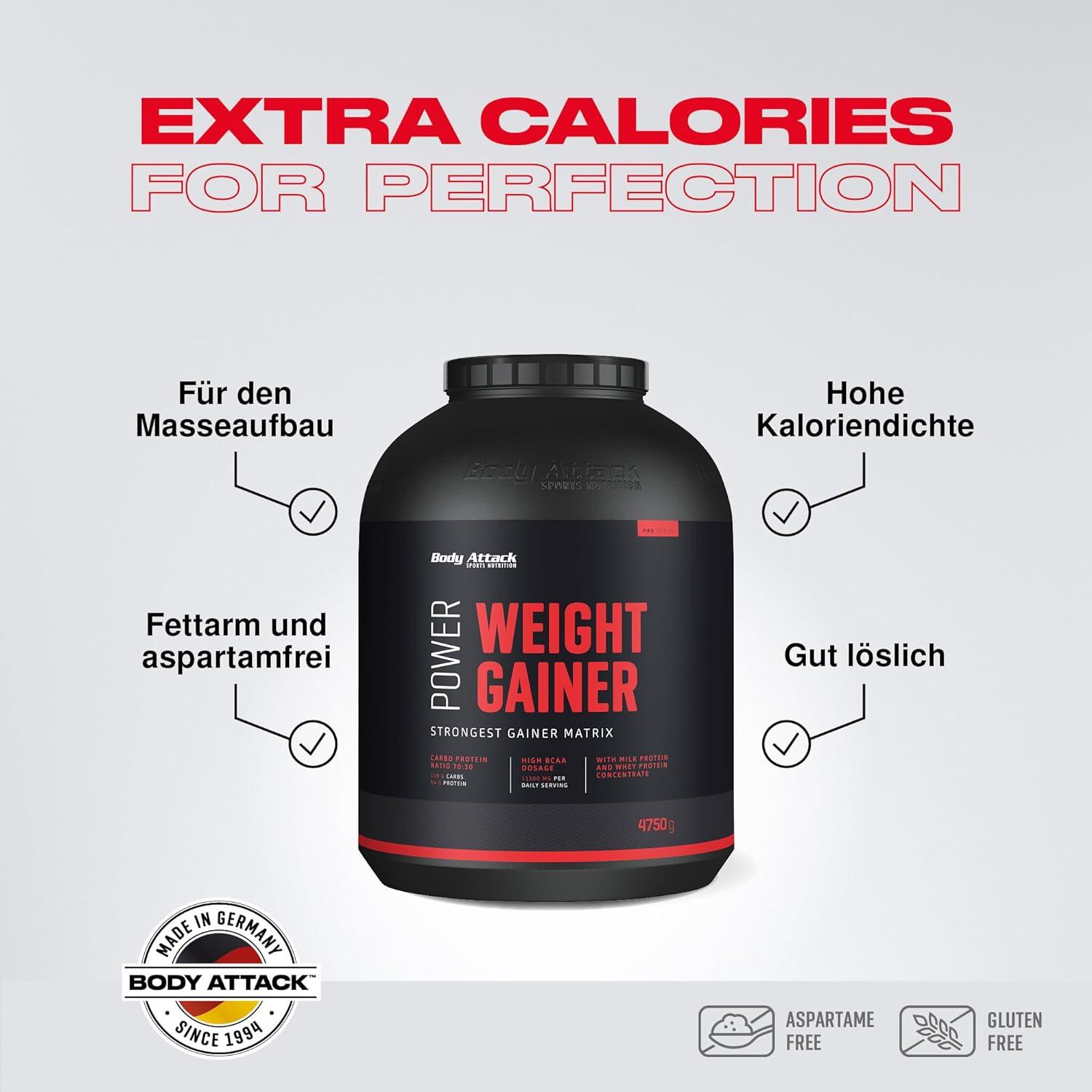Body Attack Weight Gainer - 4.75 kg Milk Chocolate | Mass Gainer for ...