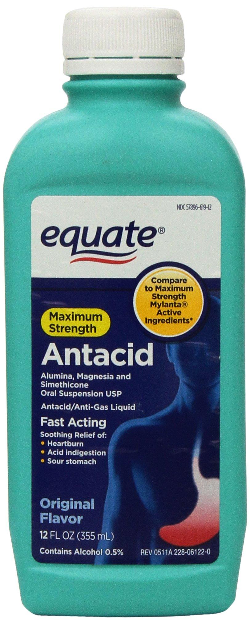 Equate Maximum Strength Antacid/Anti-Gas Liquid - Original Flavor 12 fl ...
