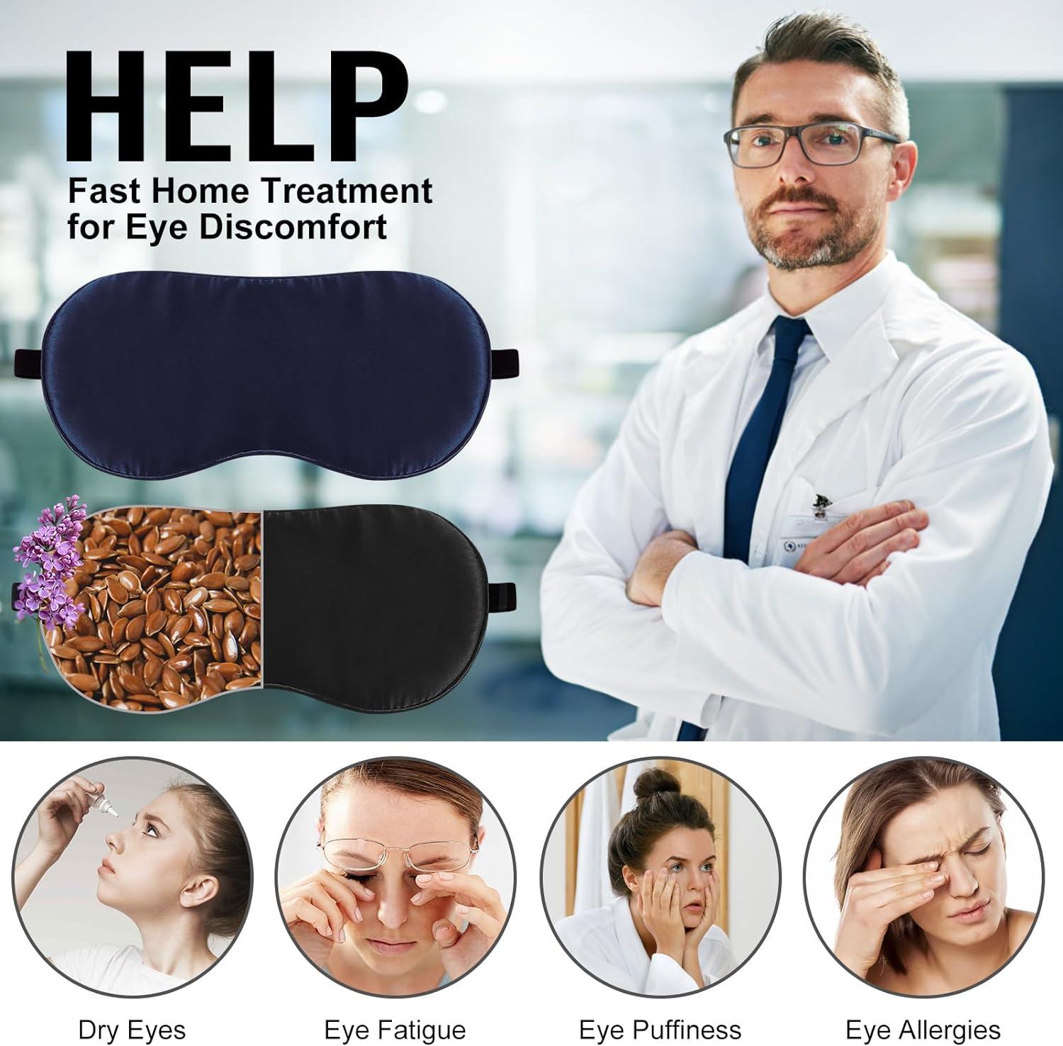 2 Pack 3D Contoured Eye Mask + 2 Pack Warm Compress for Eyes ...