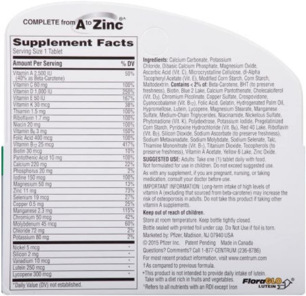 Centrum Silver Multivitamin for Adults 50+ | 80 Tablets Ã¢â ¬â ...