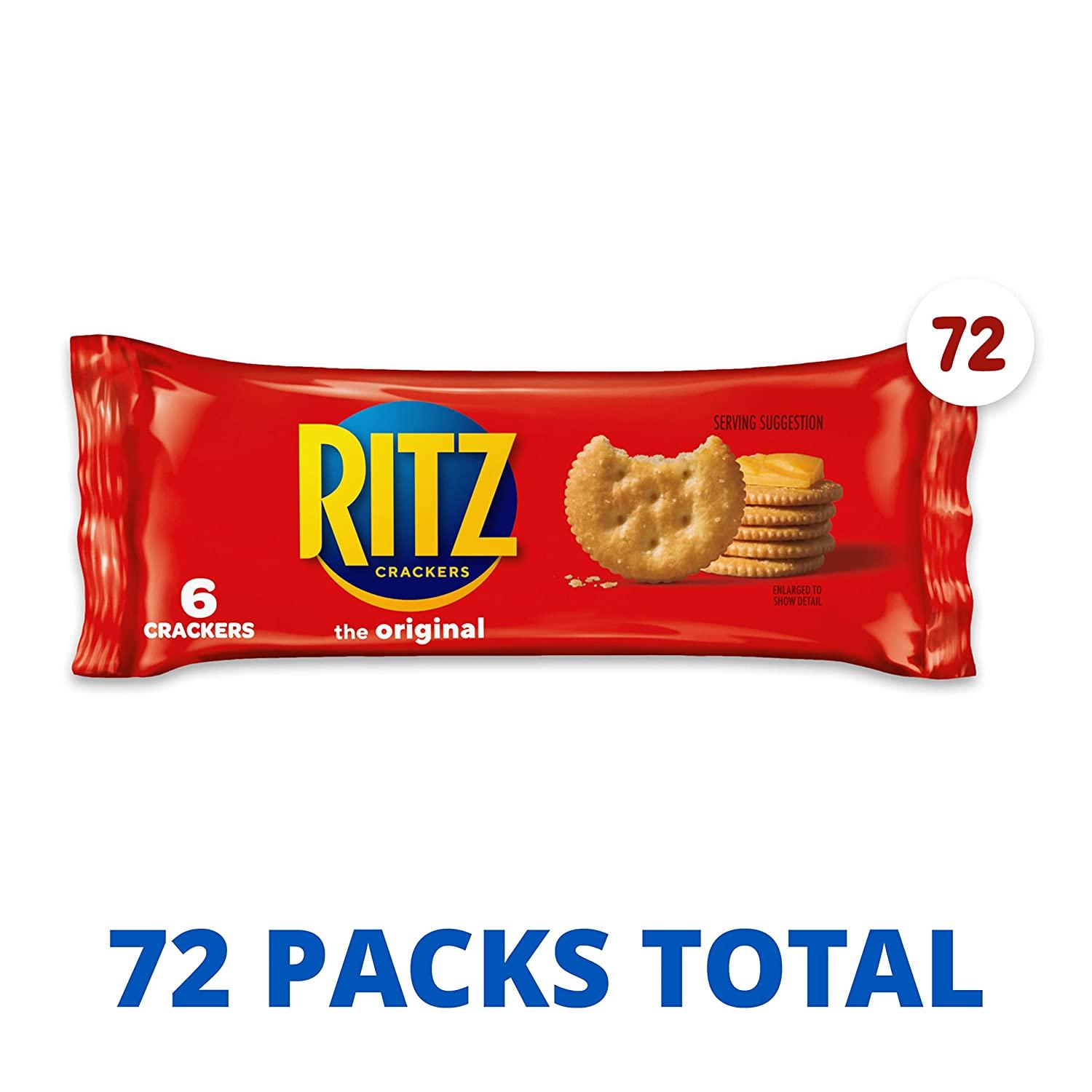 RITZ Original Crackers 72 Snack Packs - 4 Boxes, 18 Count Per Pack ...