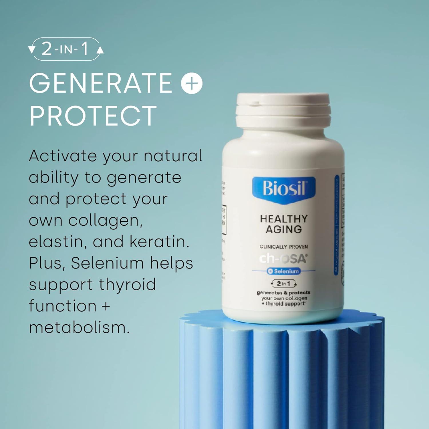 Biosil Healthy Aging Capsules - Beauty, Vitality & Thyroid Support - 60 ...