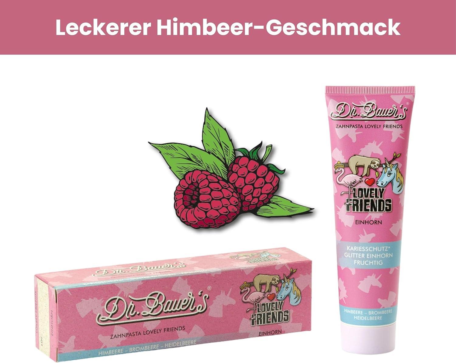 Dr. Bauer's Lovely Friends Toothpaste 2 Pack with Glitter Designs ...