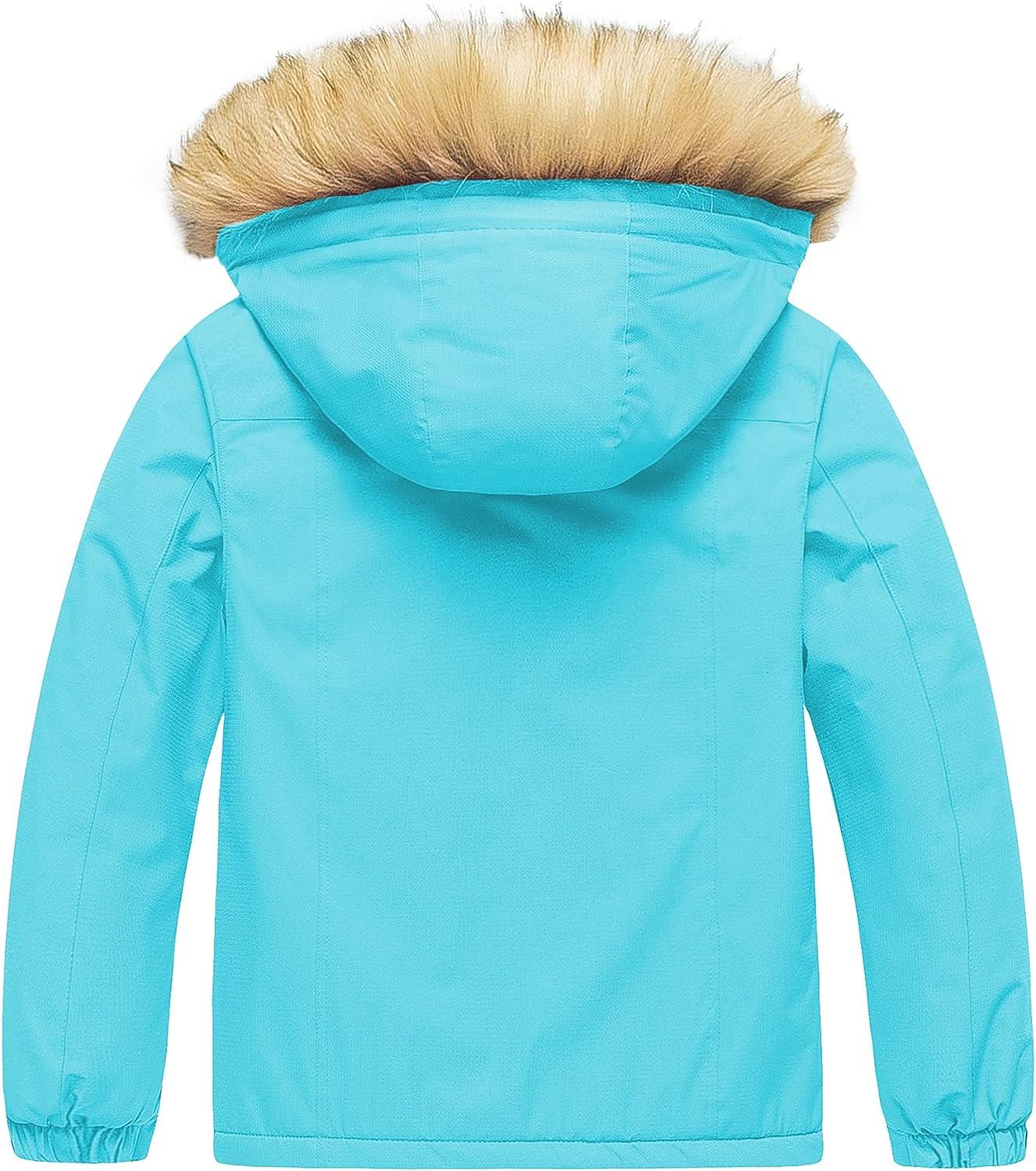 Pursky Girl's Waterproof Ski Jacket - Kids Winter Snow Coat 10-12 Years ...