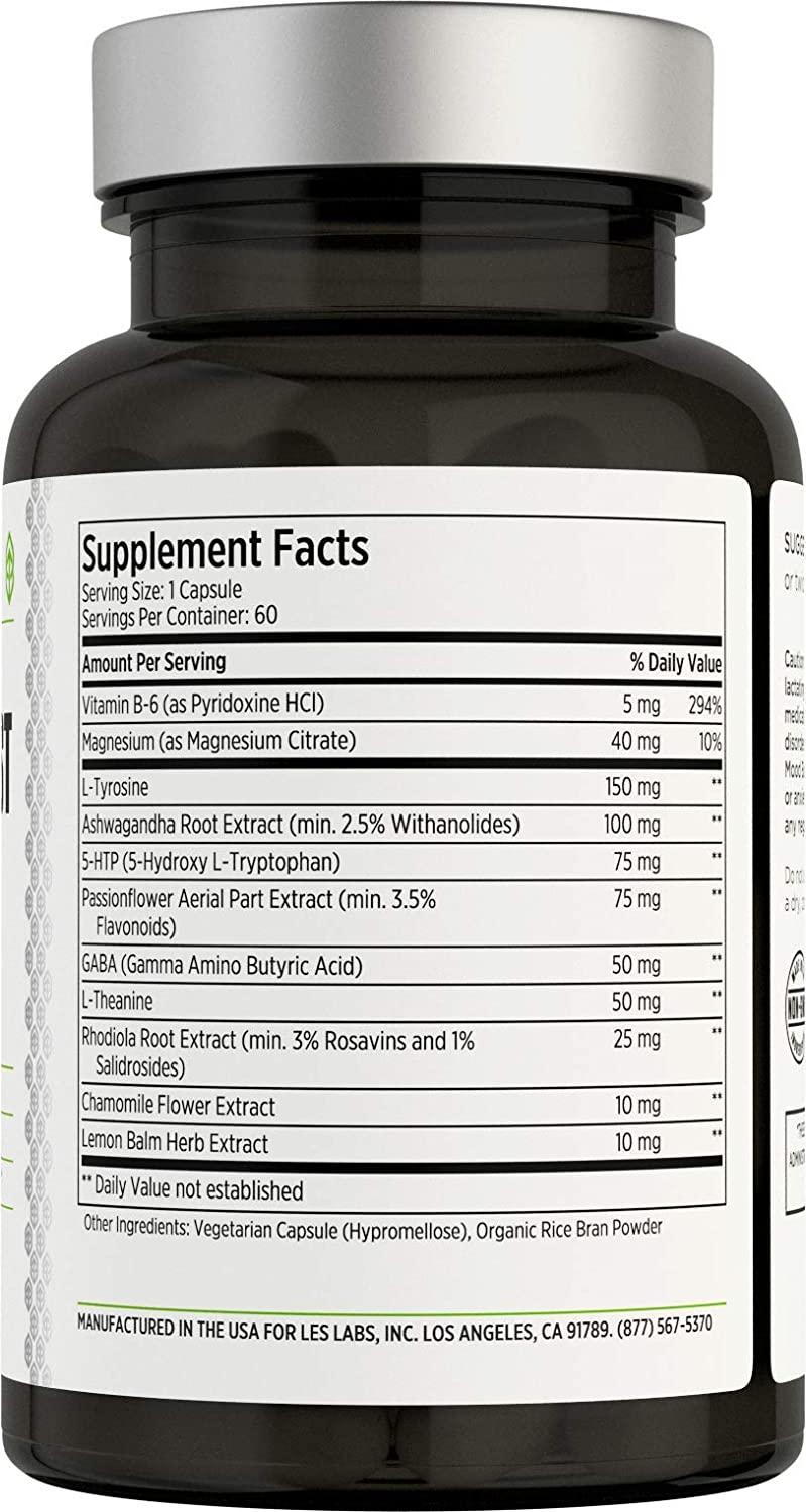 LES Labs Mood Boost Capsules - Stress Relief, Mood Support, Deep ...