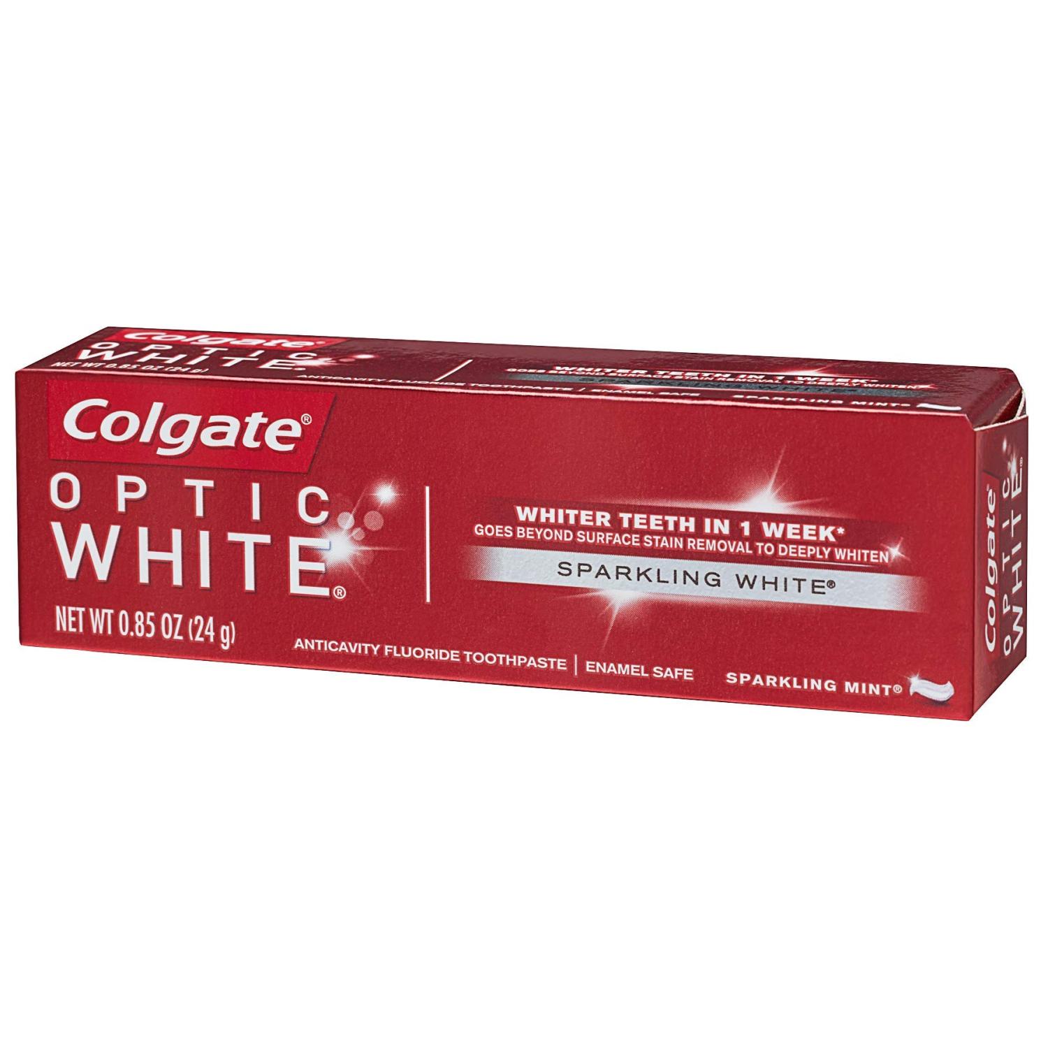 Colgate Optic White Whitening Toothpaste - Sparkling White 0.85 oz ...