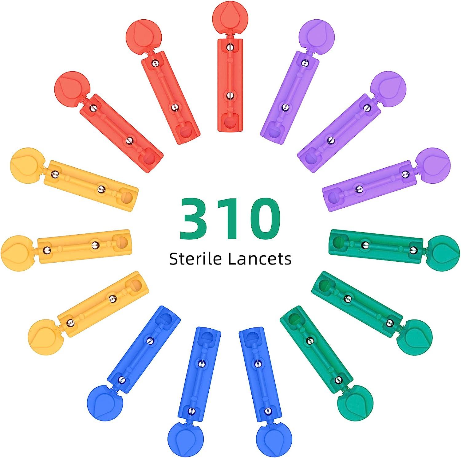 Metene Twist Top Lancets 30 Gauge 310 Count for Blood Sugar Tests ...