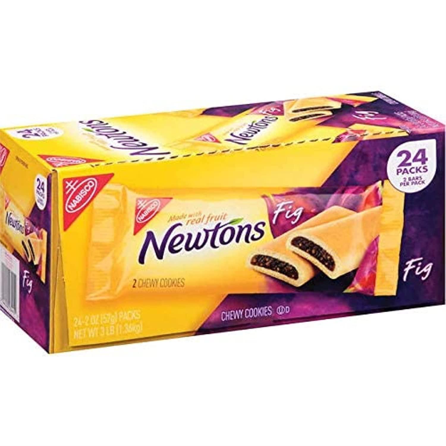 Newtons Full-Size Fig Fruit Chewy Cookies, 24 Count Individual Snack ...