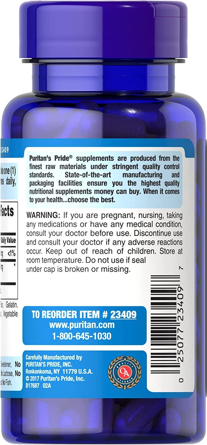 Puritan's Pride Hyaluronic Acid 100mg Capsules - 120 Count Pack for ...