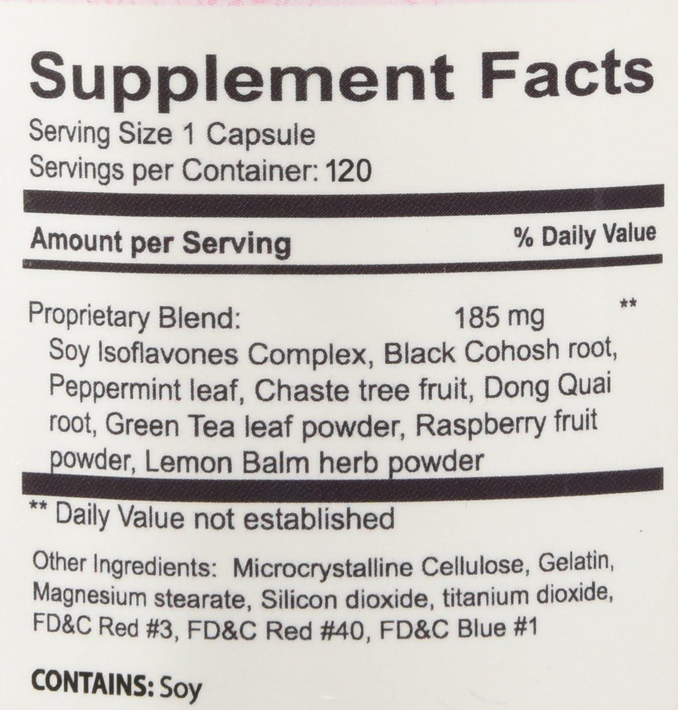 Feminelle 120 Capsules - Natural Menopause Relief for 2 Month Supply ...