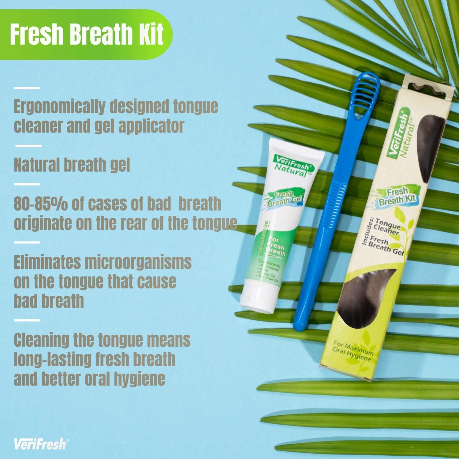 VeriFresh Fresh Breath Kit with Tongue Scraper & Cleaning Gel - All ...