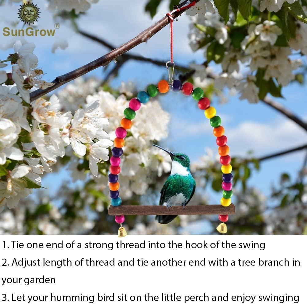 Sungrow Parakeet Budgie & Hummingbird Swing Perch - Wooden Dowel ...
