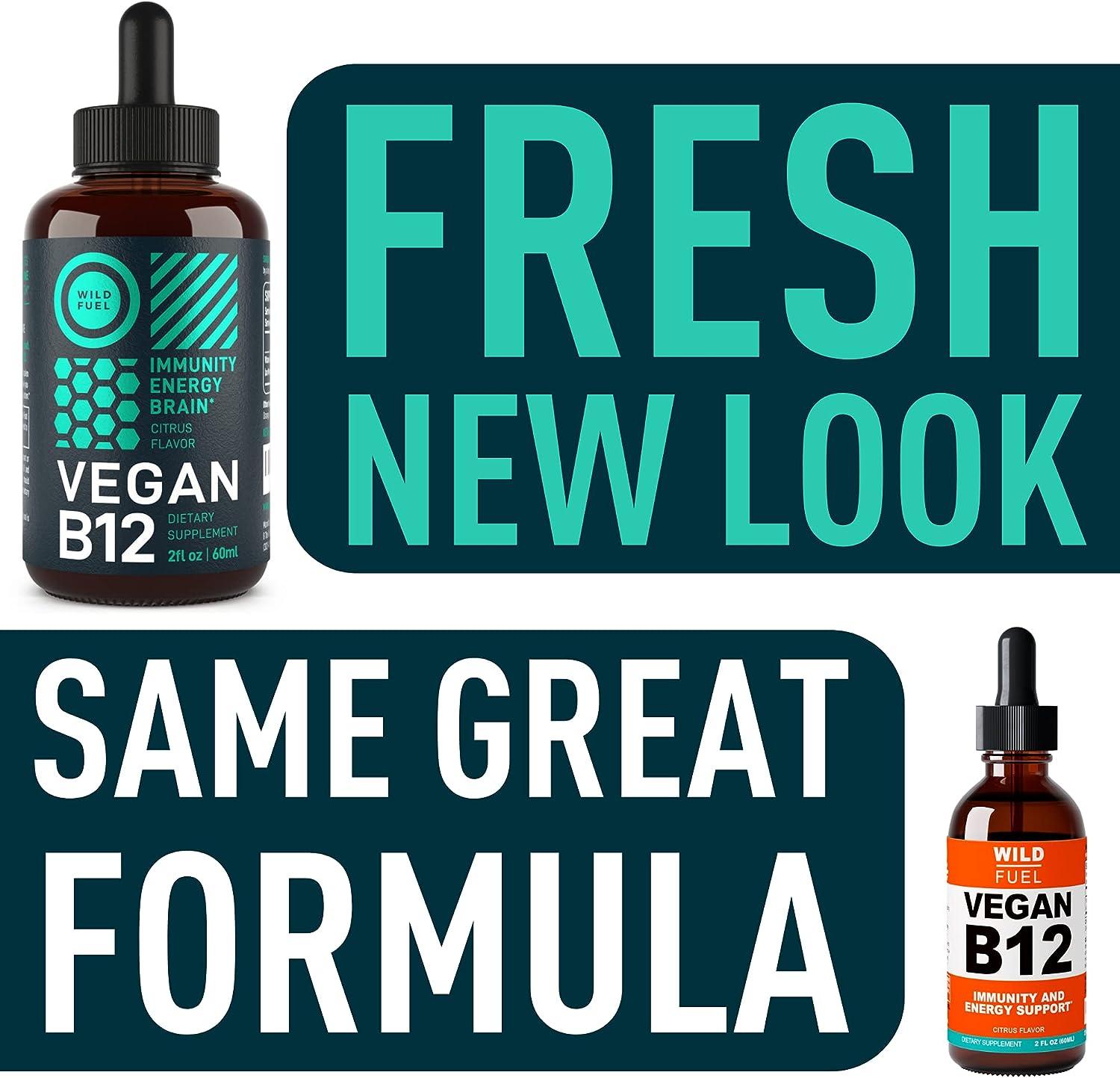 Vegan Vitamin B12 Liquid Supplement 5000mcg - High-Potency ...