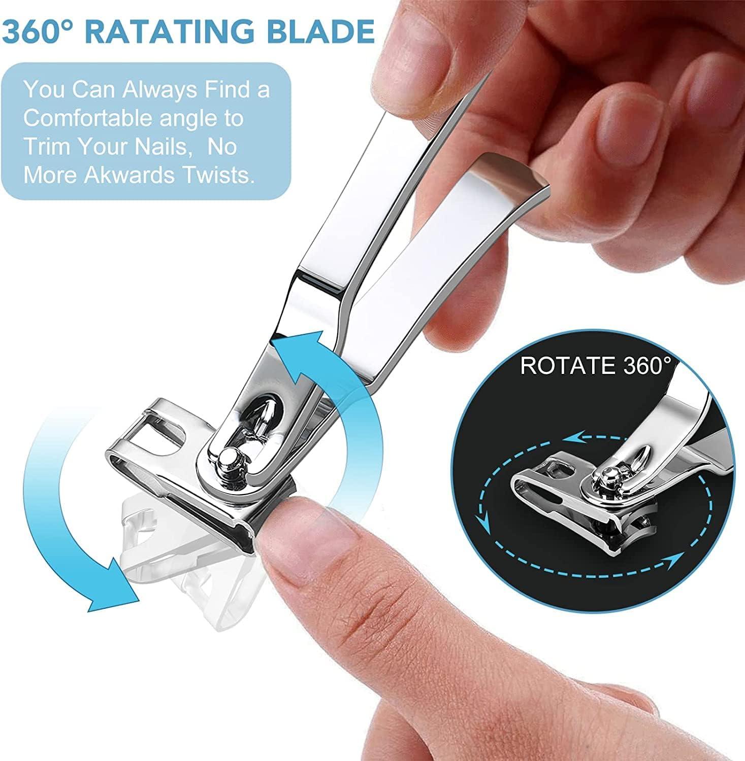 DR.MODE Nail Clipper Set for Men & Seniors - Stainless Steel Fingernail ...