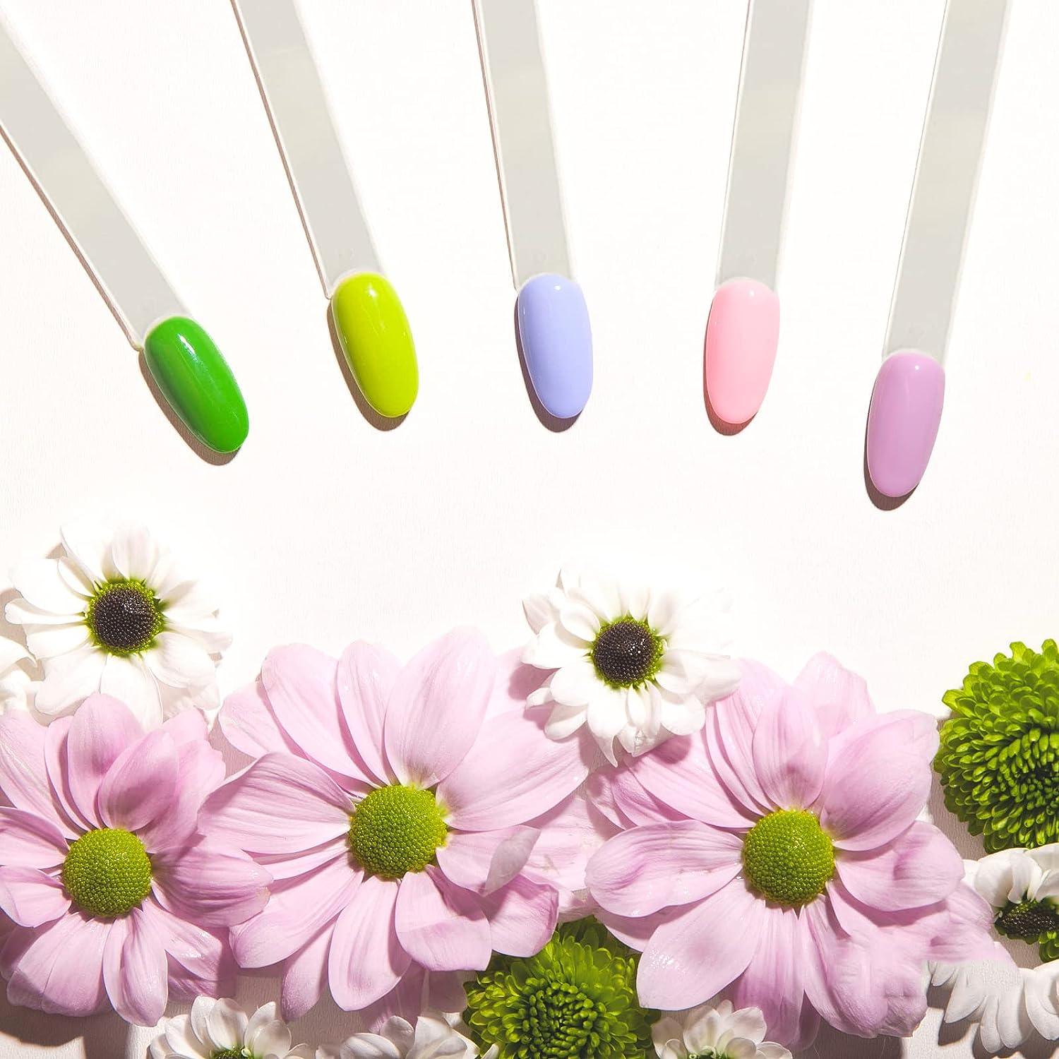 100 Pcs Clear Nail Swatch Sticks with Ring | COCOJAM Fan Shaped Color ...