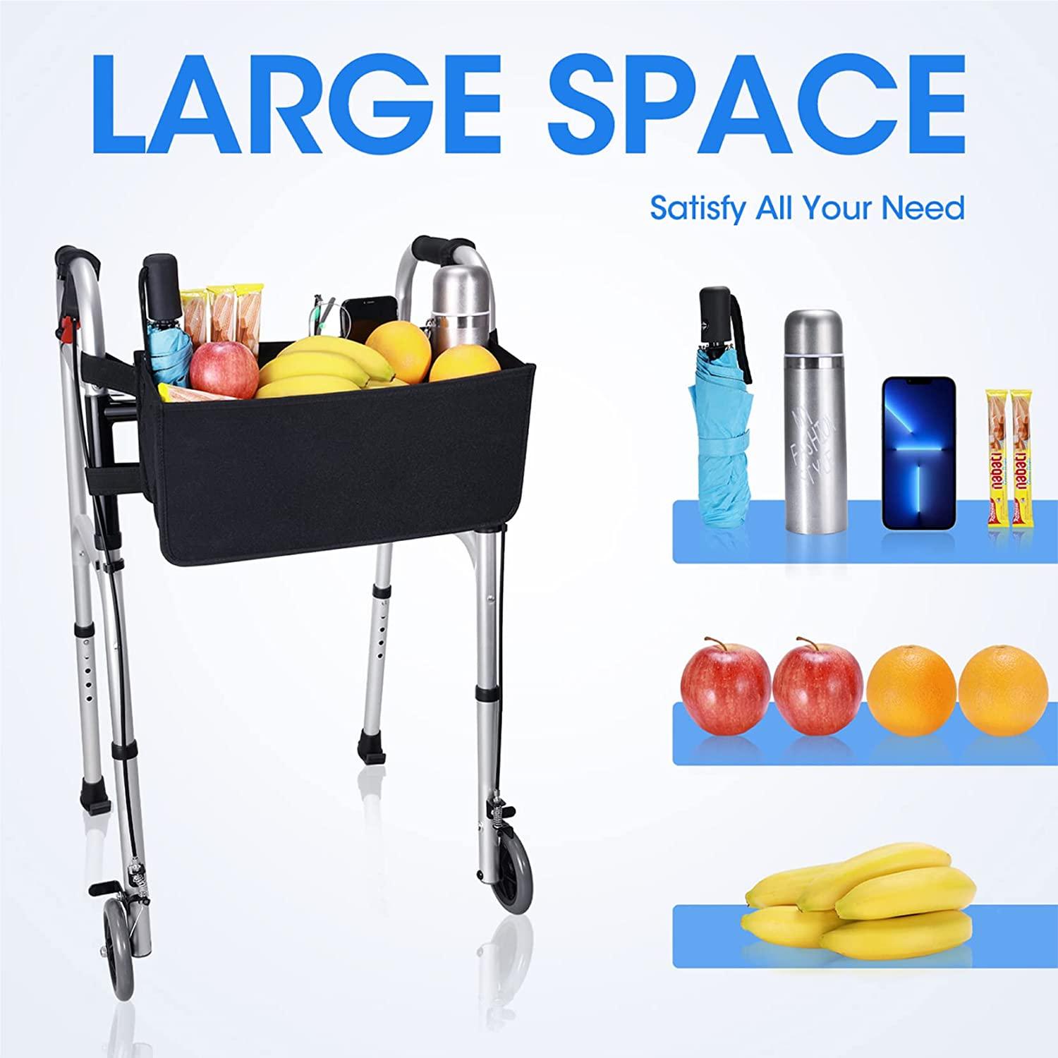 Upgrade Dotday Walker Basket Walker Bag Water Cup Holder Foldable ...