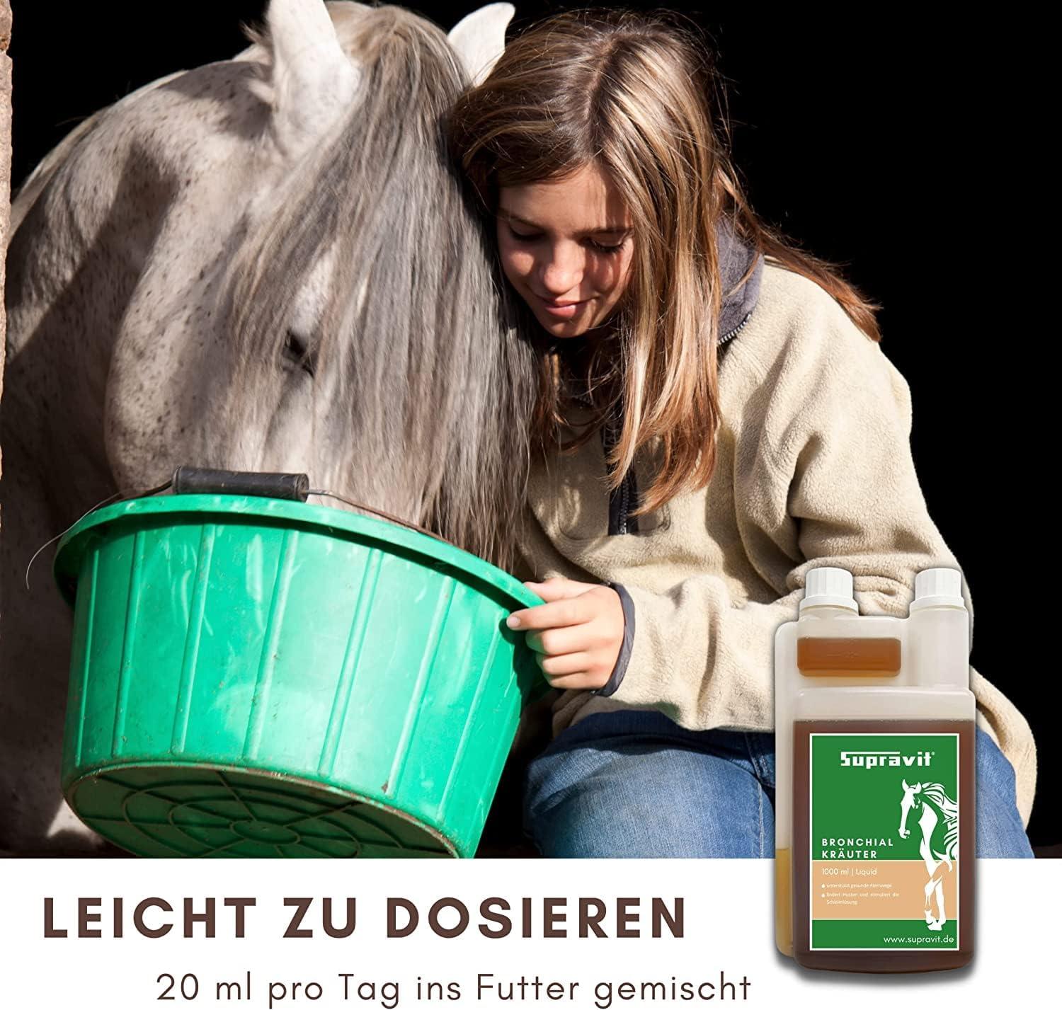 Supravit Bronchial Herbs for Horses | 1000ml Liquid Herbal Mixture ...