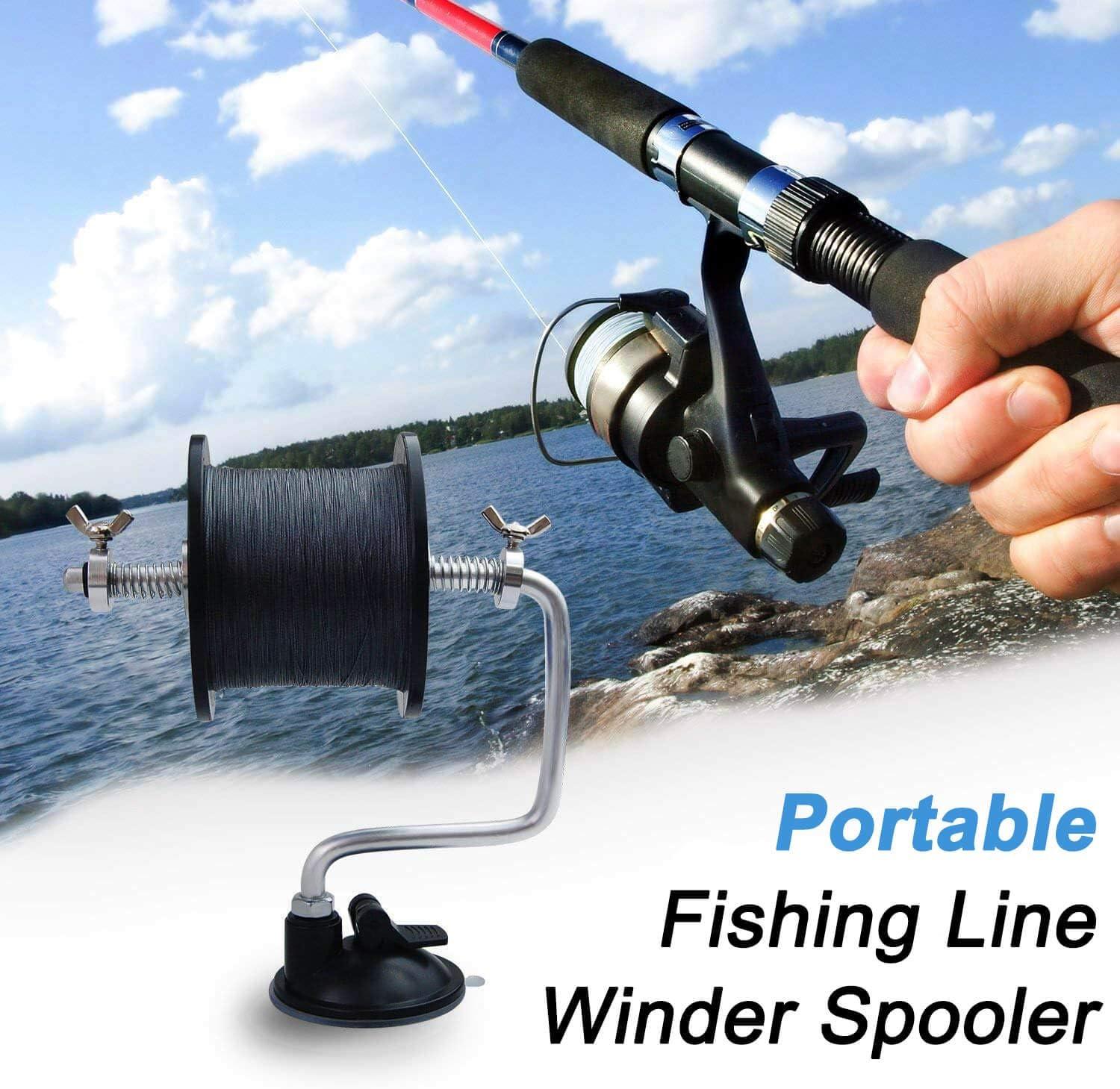 Portable Fishing Line Spooler with Suction Cup Station - Adjustable ...