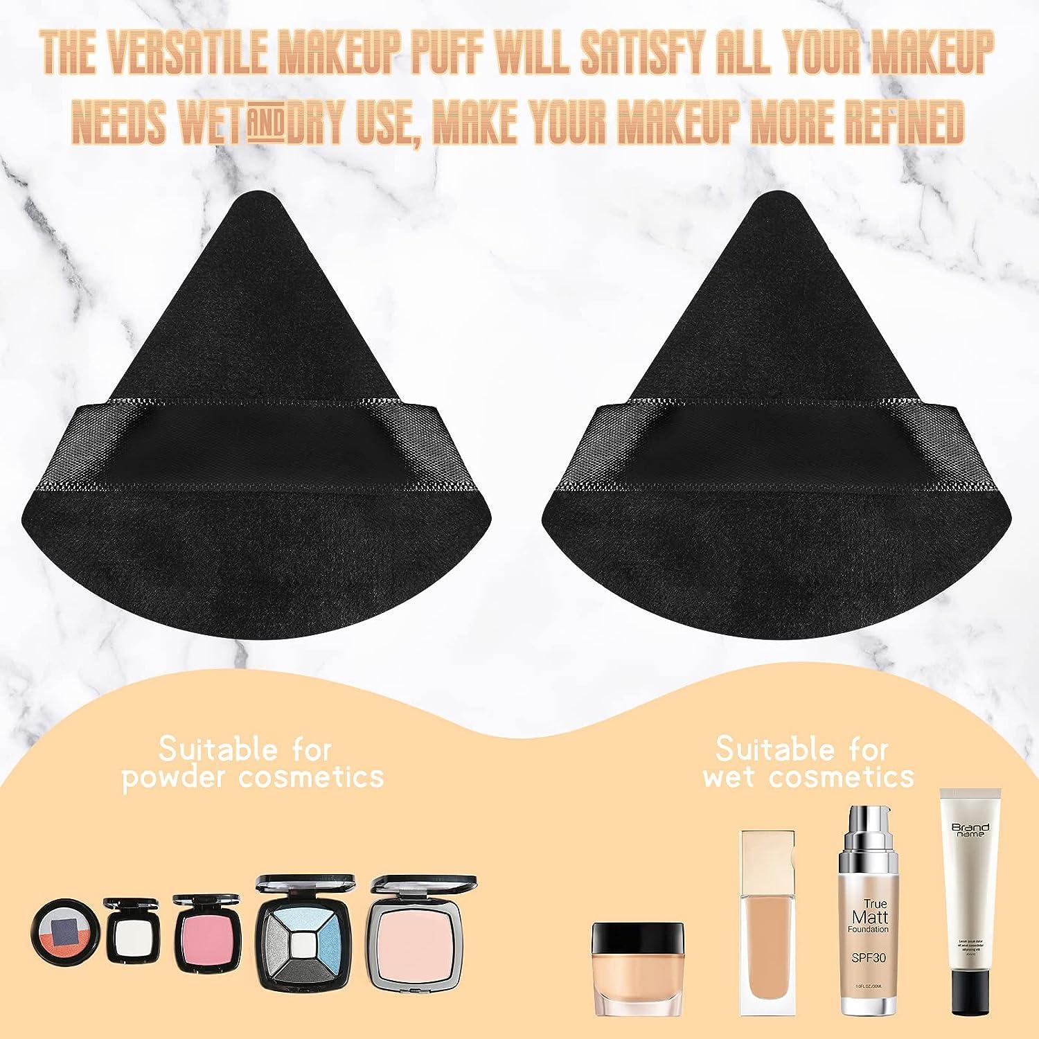 Suclain 48 Pcs Velour Triangle Powder Puff Set - Soft Makeup Puffs for ...