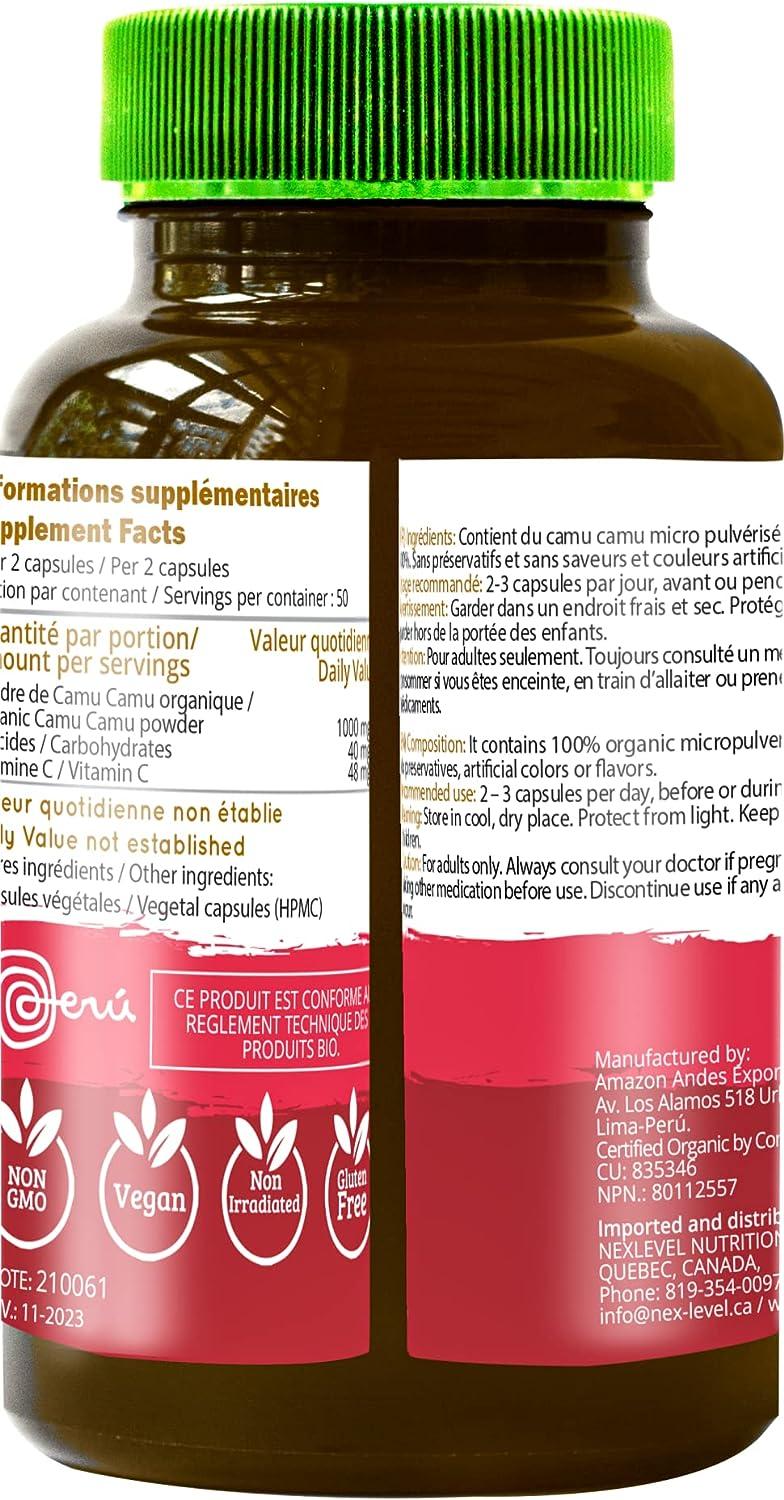 Camu Camu Capsules - Organic & Fairtrade Certified, Immune System ...