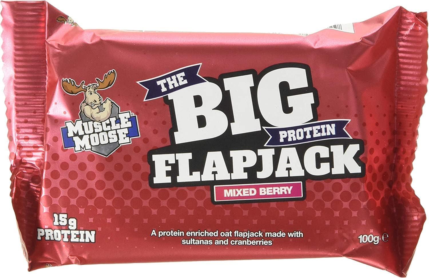 The BIG Protein Flapjack 100g // 15g Protein // Mixed Berry Flavour ...